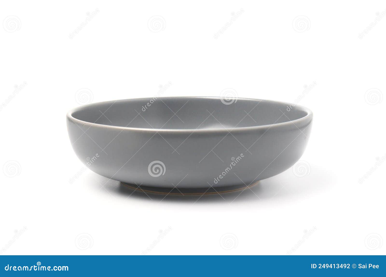 Gray Ceramic Plate Isolated on White Background Stock Photo - Image of ...