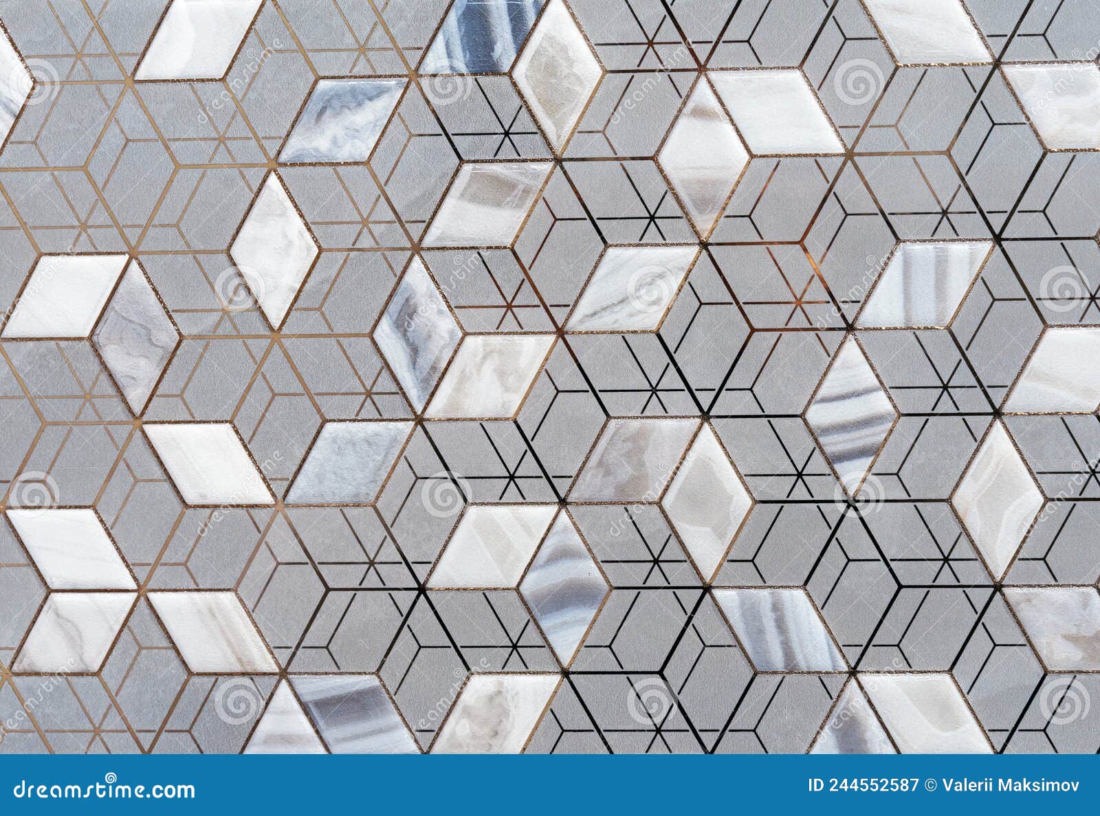 Gray Ceramic Tiles with a Geometric Pattern. Tiles with 3D Squares ...