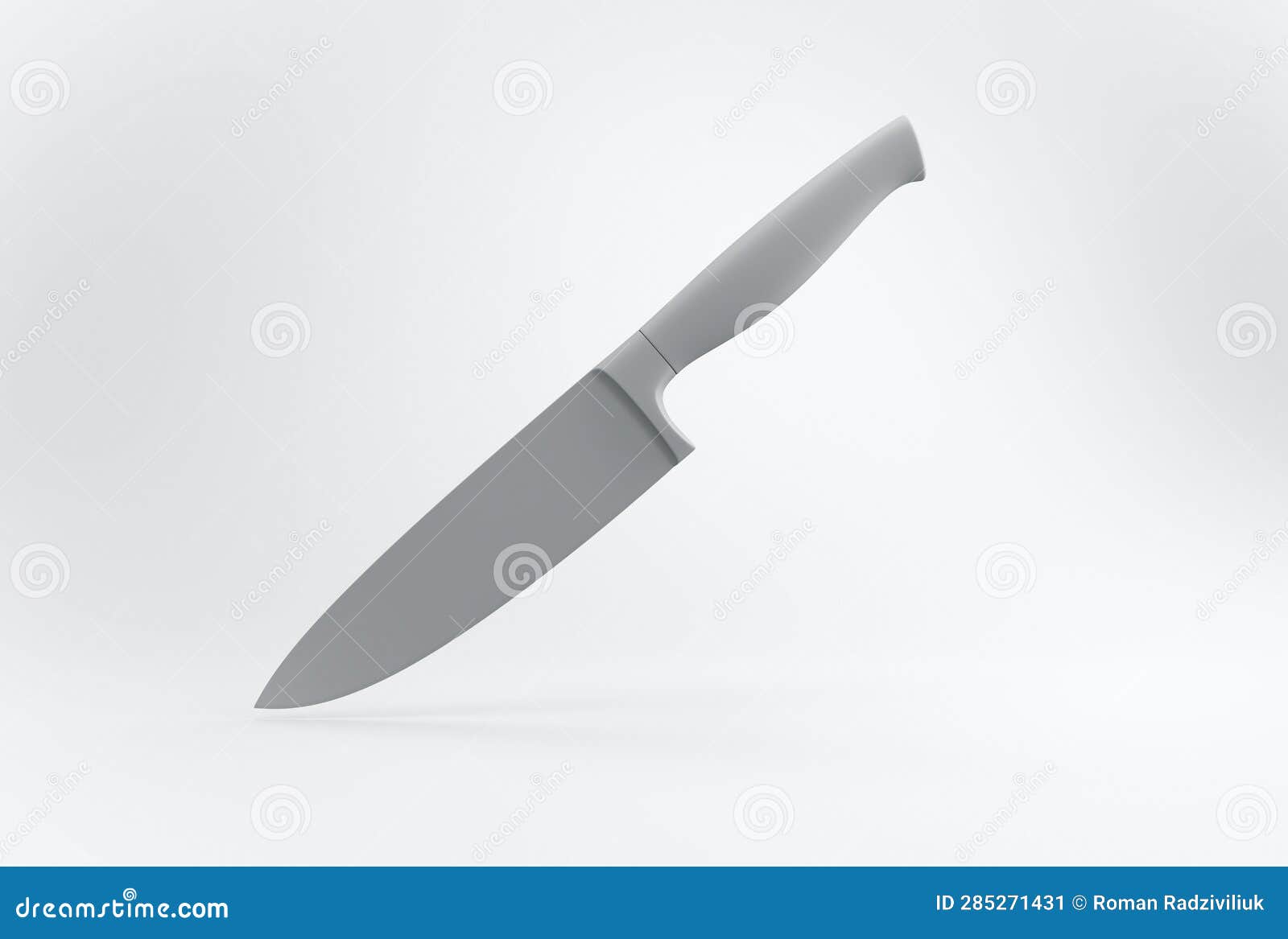 Gray Chef S Knife on a White Studio Background. Minimal Concept Stock ...