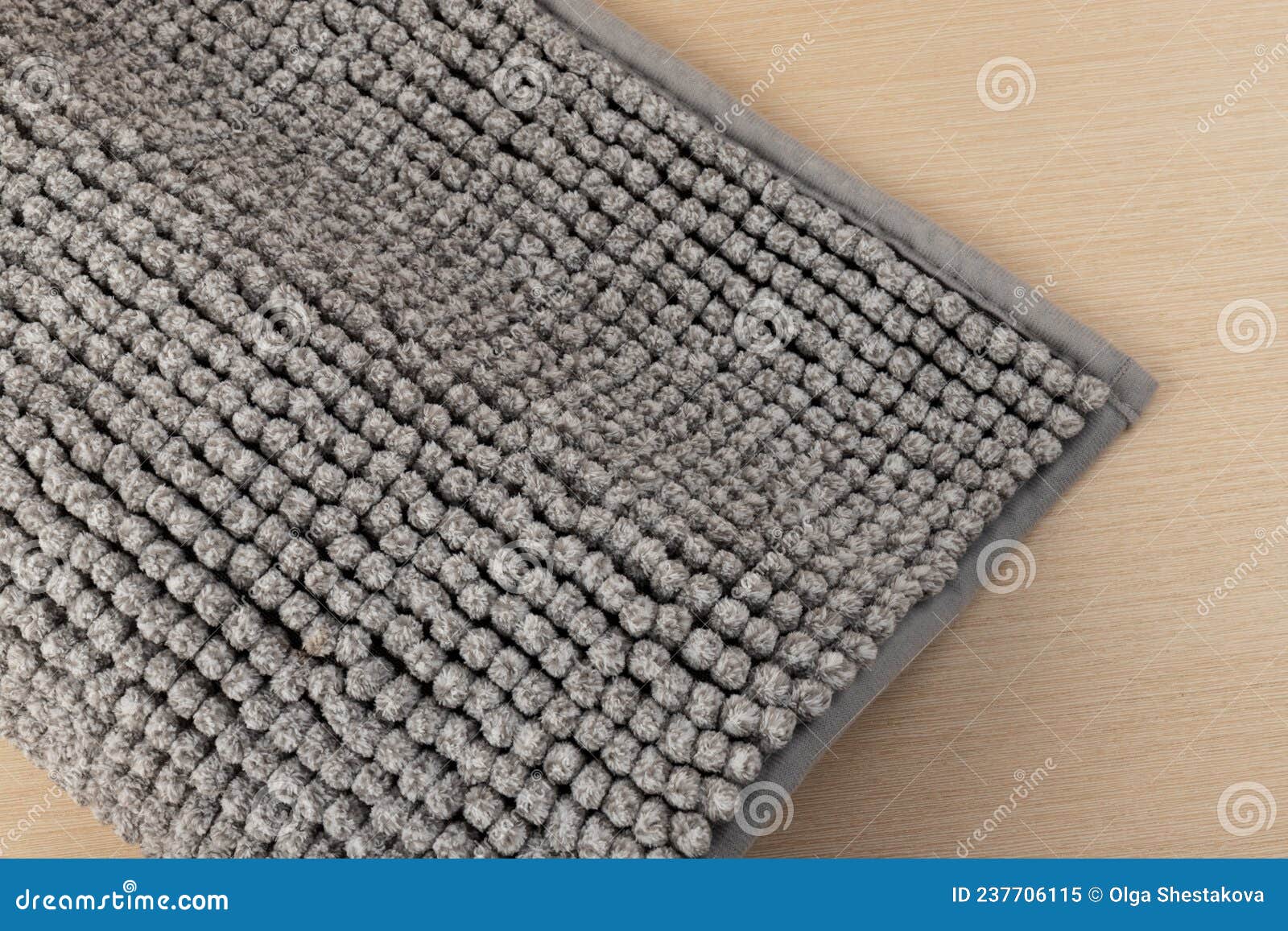 Gray Chenille Soft Bath Mat Texture Background. Bath Accessories. Top ...