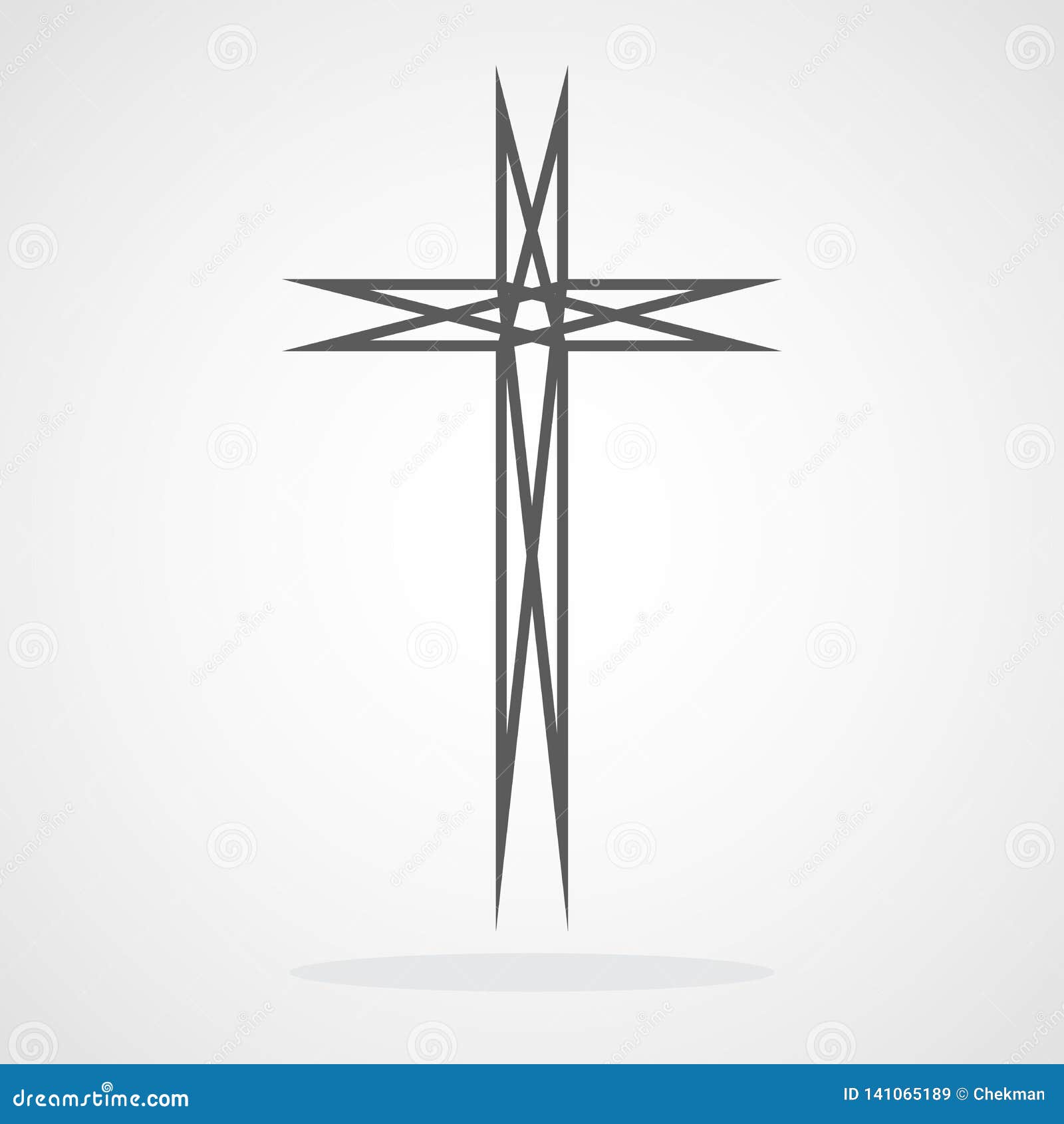 Gray Christian Cross Icon. Vector Illustration Stock Illustration ... Gray Christian Cross Icon. Vector Illustration Stock Illustration ...