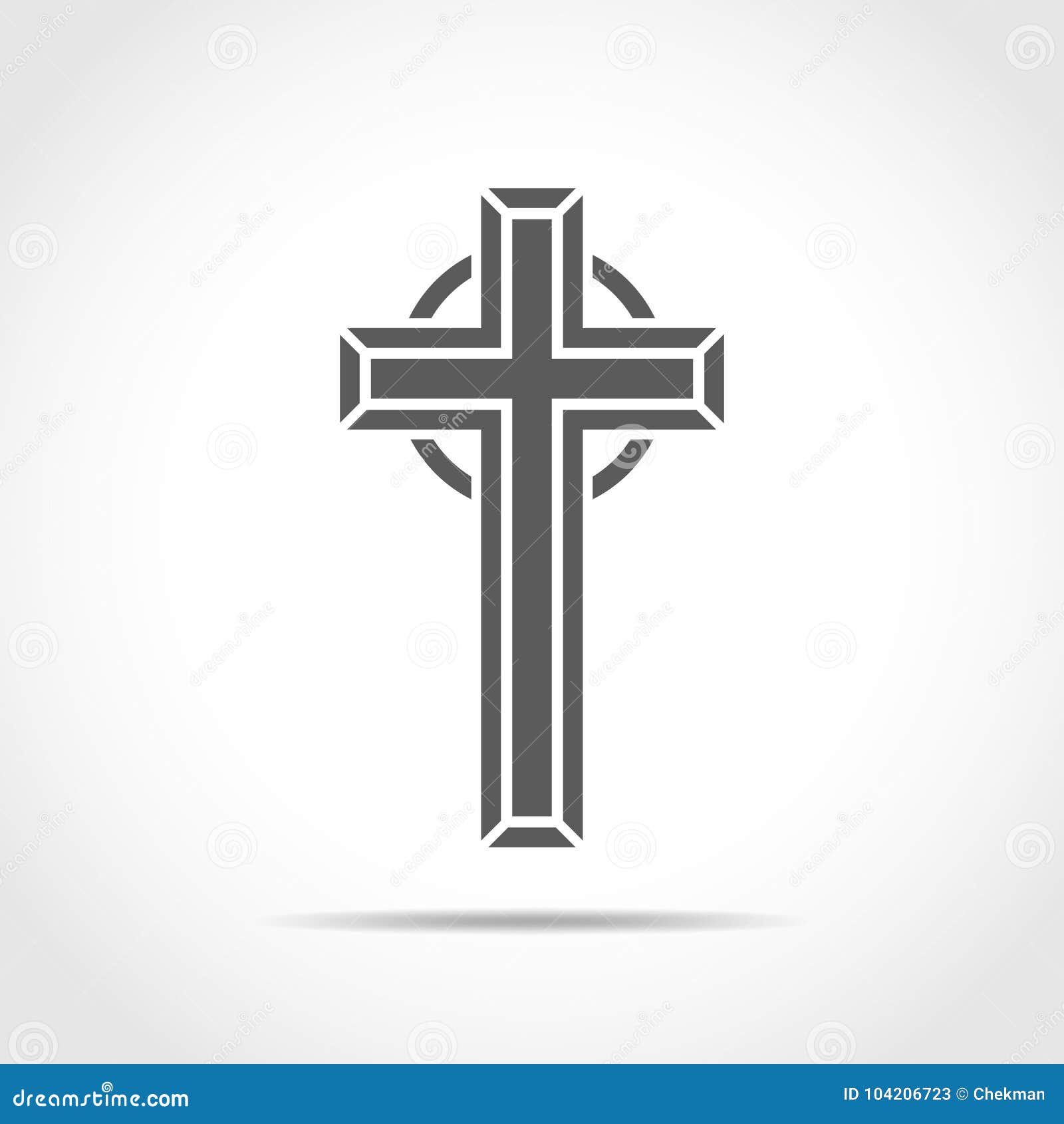 Gray Christian Cross Icon. Vector Illustration. Stock Illustration ...
