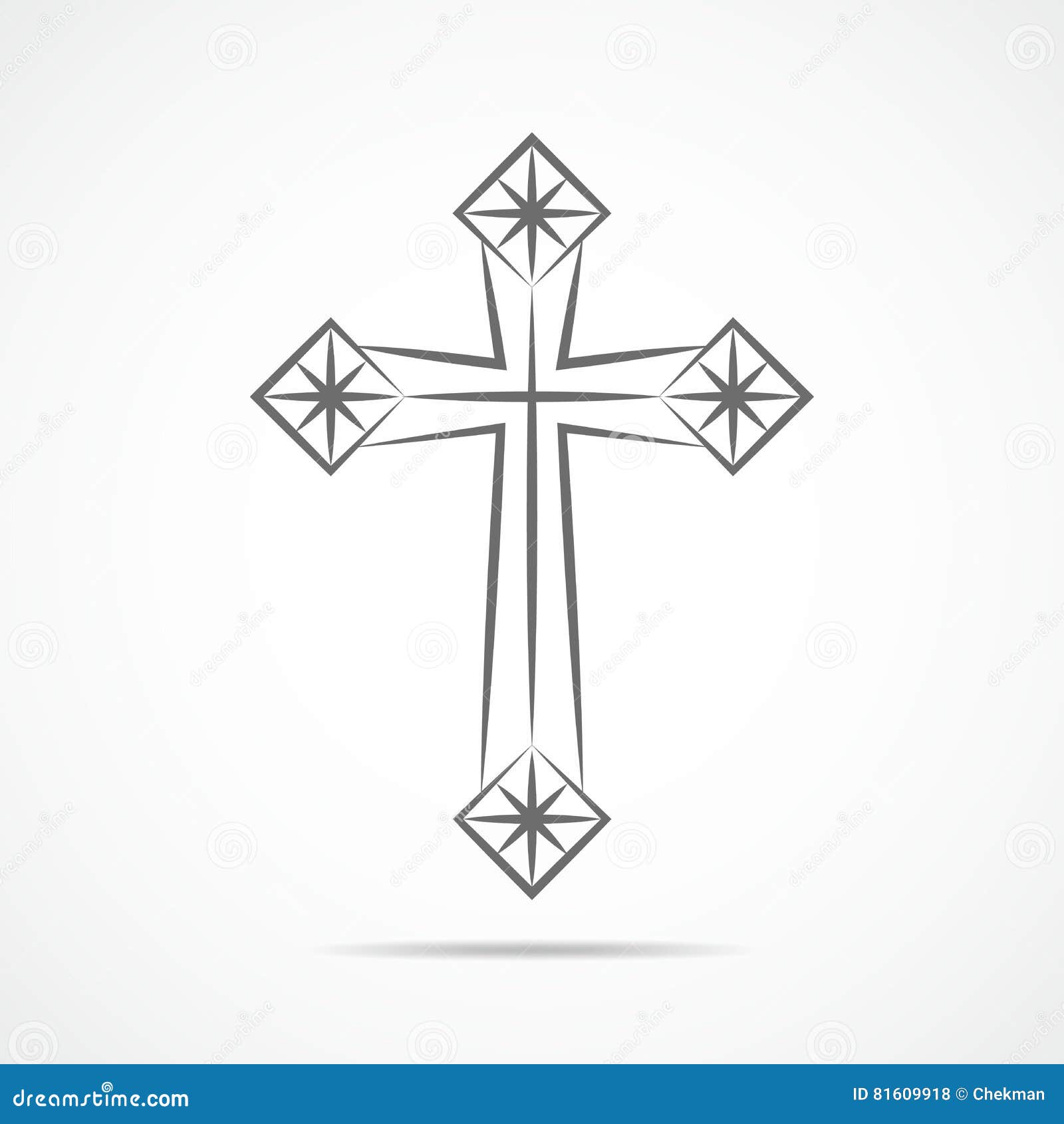 Gray Christian Cross Icon. Vector Illustration. Stock Illustration ...