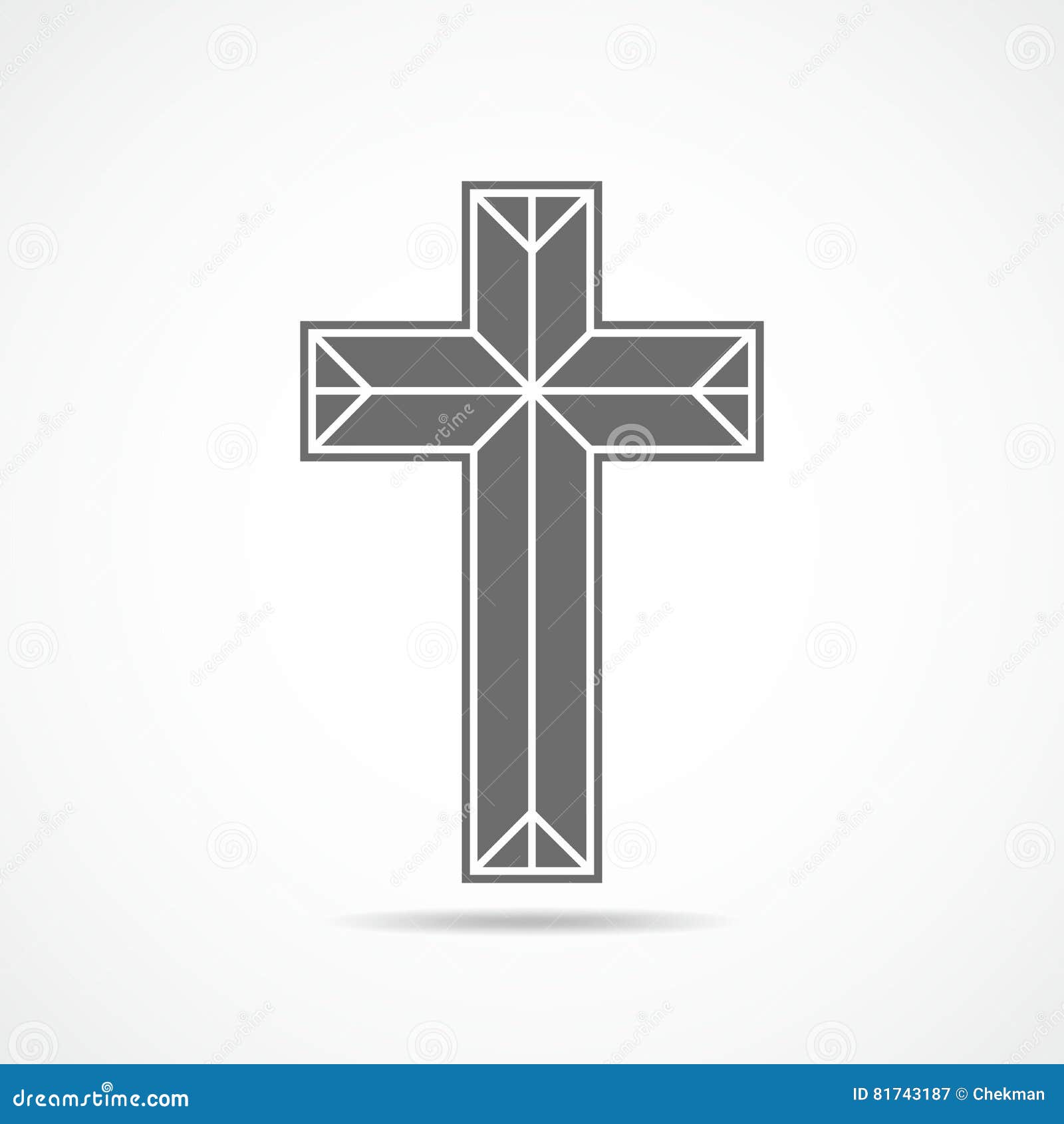 Gray Christian Cross Icon. Vector Illustration. Stock Illustration ...