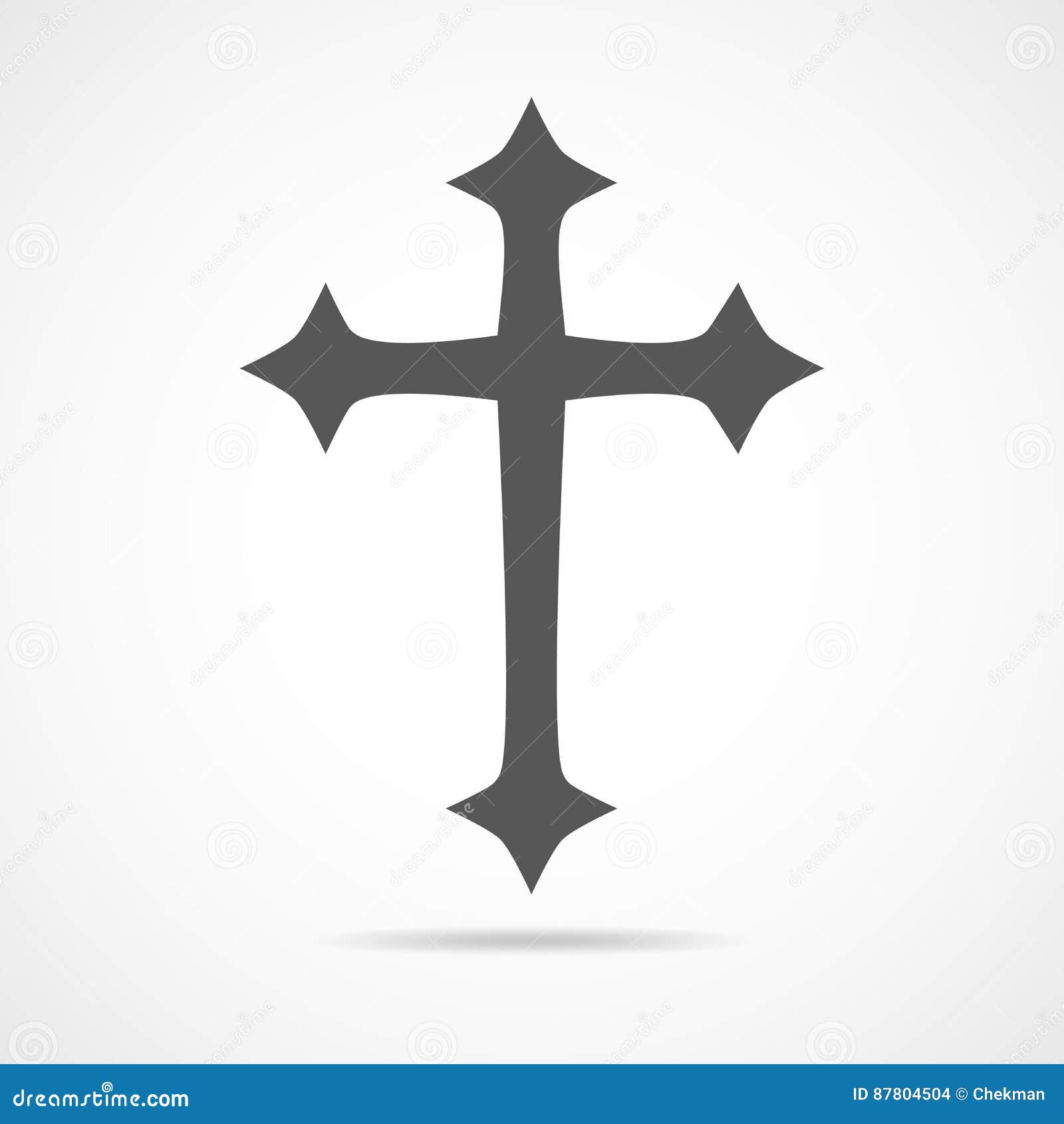 Gray Christian Cross Icon. Vector Illustration. Stock Illustration ...