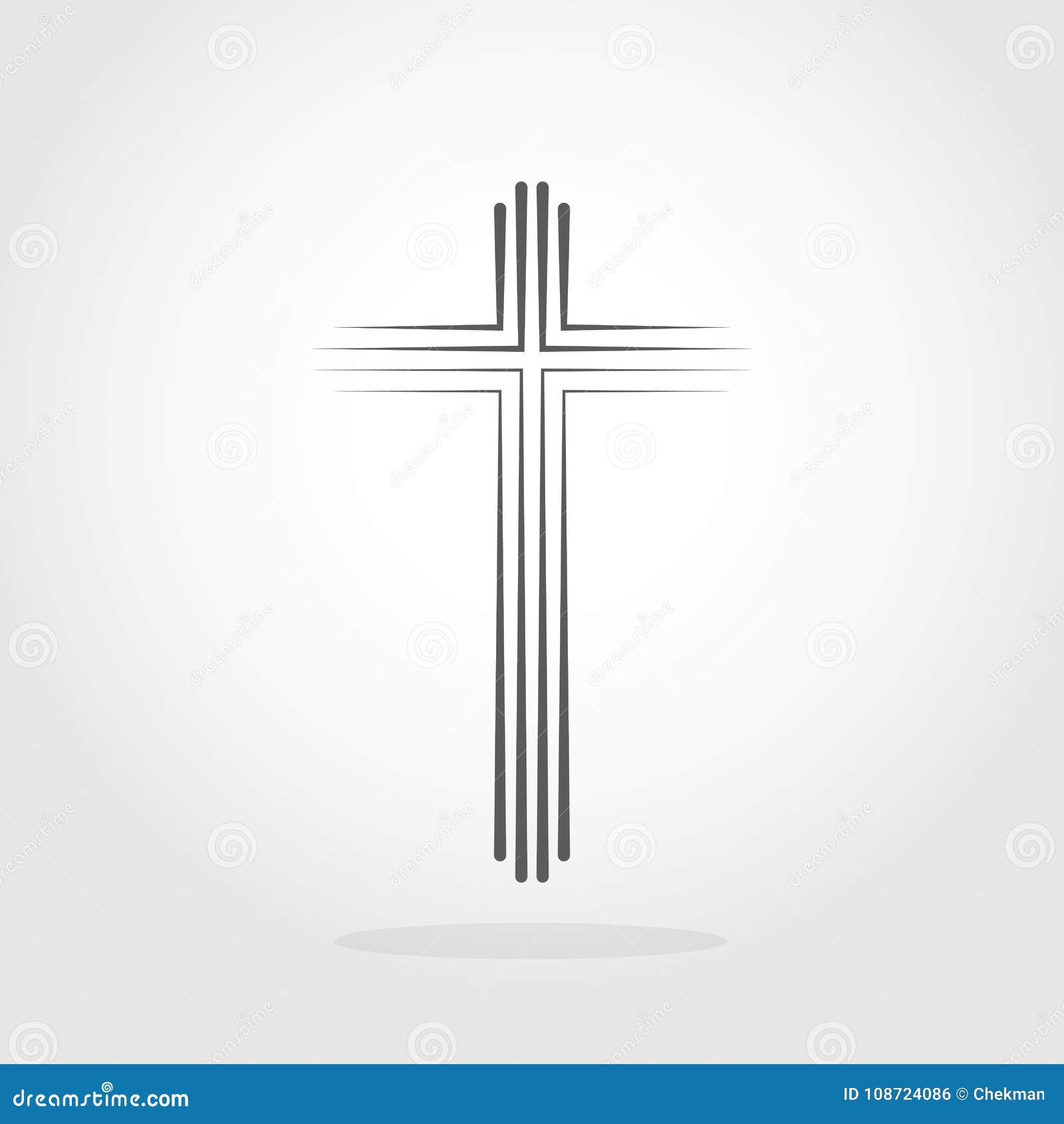 Gray Christian Cross Icon. Vector Illustration. Stock Illustration ...