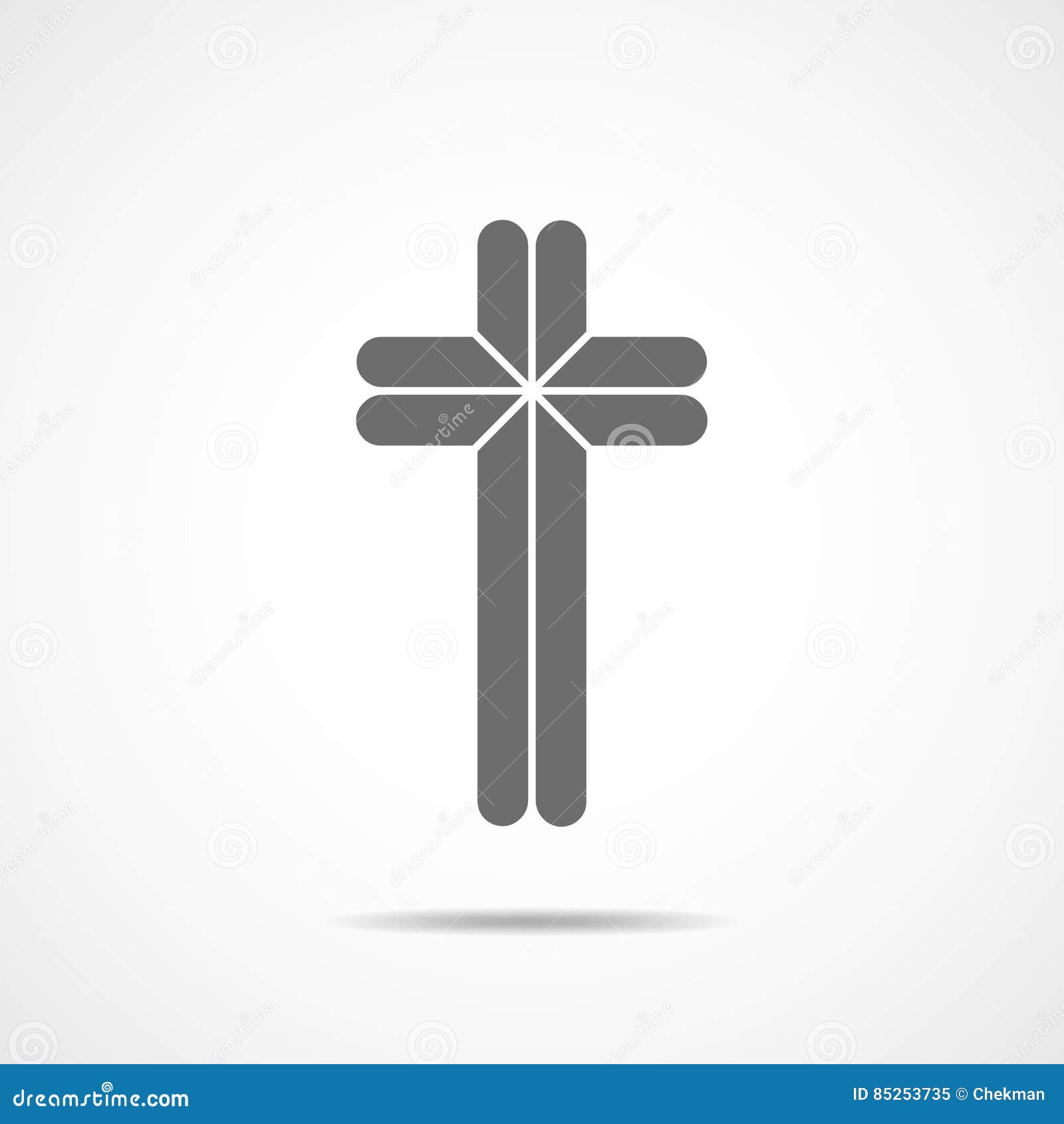 Gray Christian Cross Icon. Vector Illustration. Stock Illustration ...