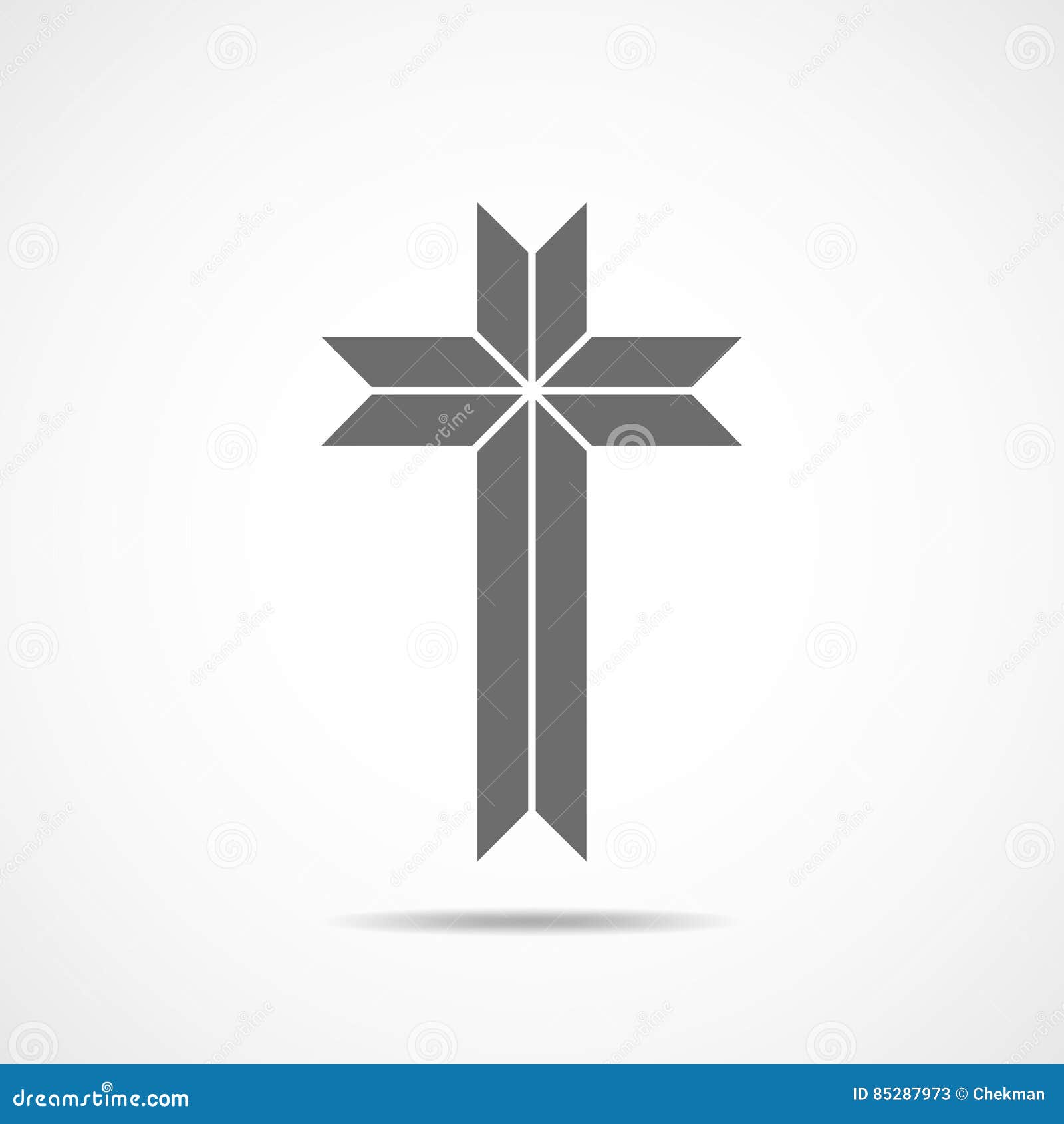 Gray Christian Cross Icon. Vector Illustration. Stock Illustration ...