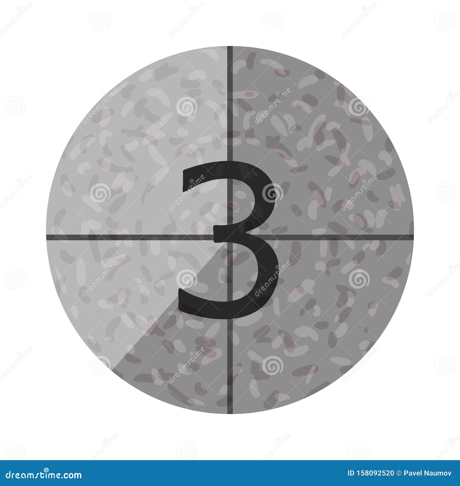 Gray Circle with the Number 3. Vector Illustration on a White ...