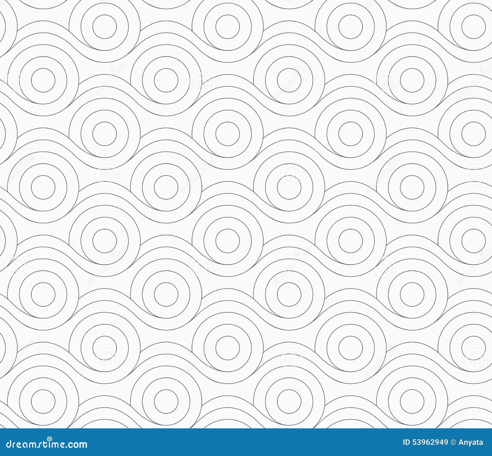 Gray Circles Merging with Wavy Lines Stock Vector - Illustration of ...
