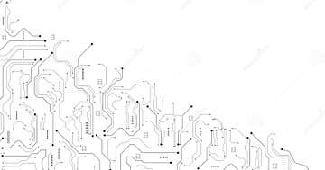 Gray Circuit Diagram on White Background Stock Vector - Illustration of ...
