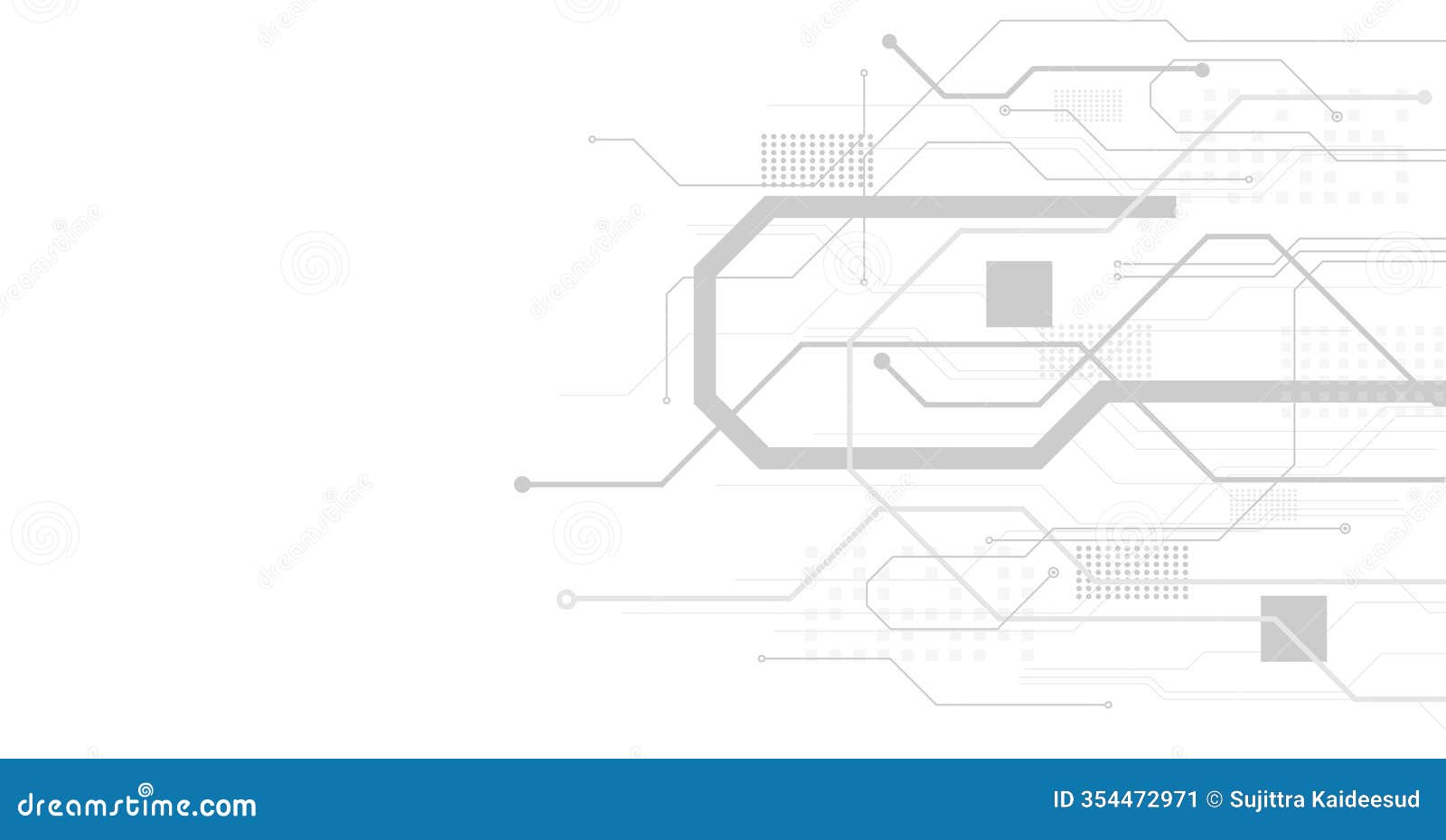 Gray Circuit Diagram on White Background Stock Illustration ...
