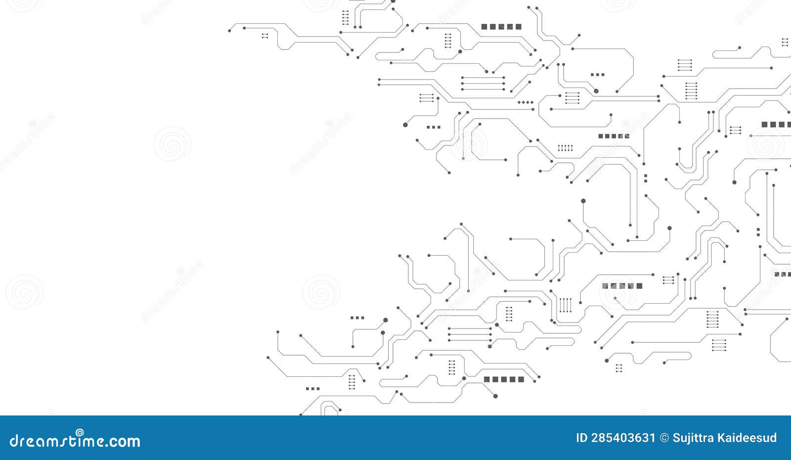 Gray Circuit Diagram on White Background Stock Vector - Illustration of ...
