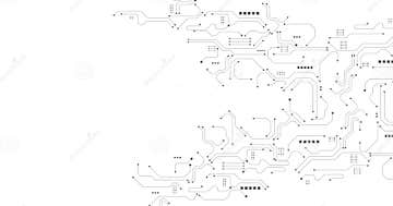 Gray Circuit Diagram on White Background Stock Vector - Illustration of ...