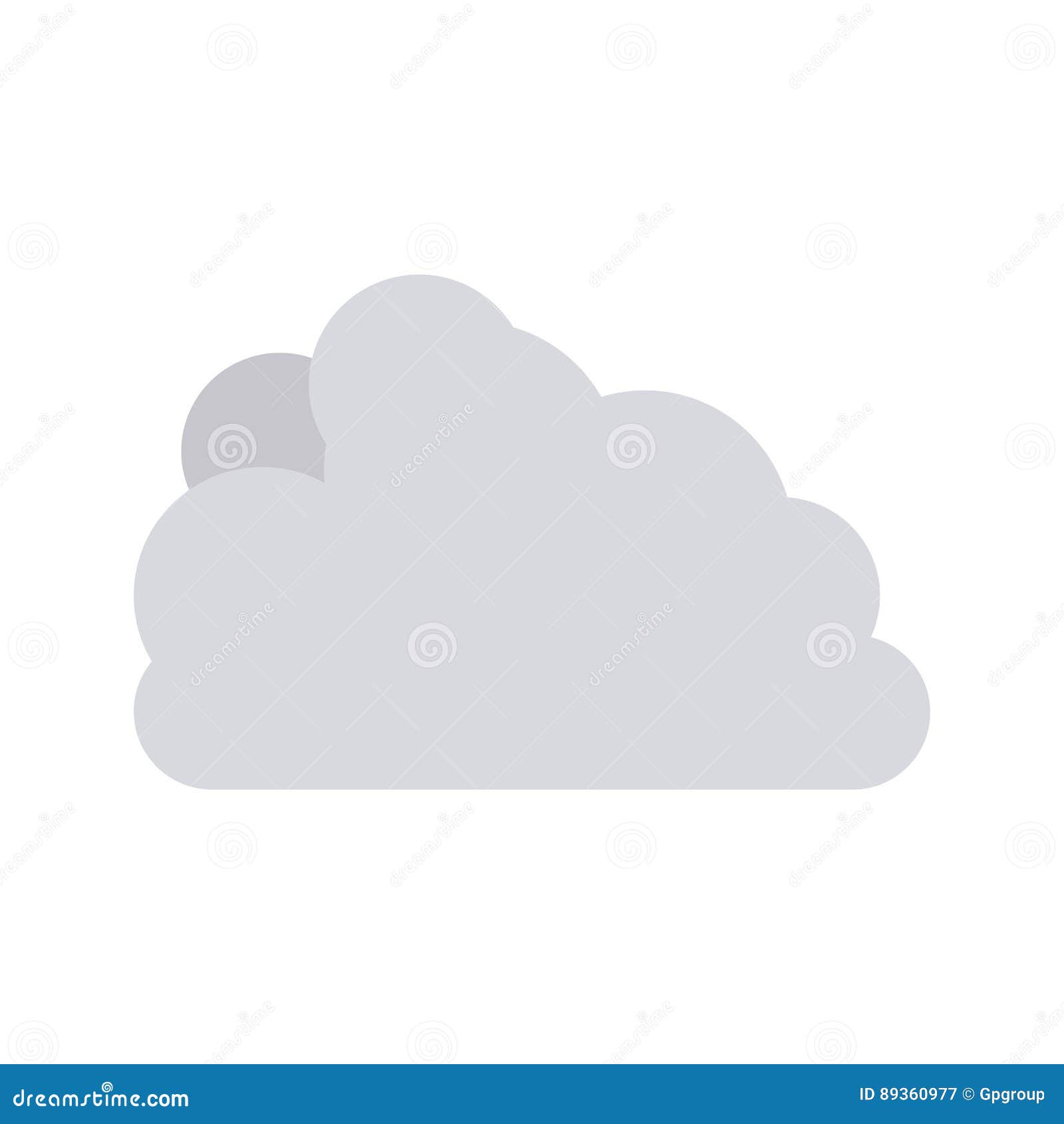Gray Cloud Tridimensional in Cumulus Shape Stock Illustration ...