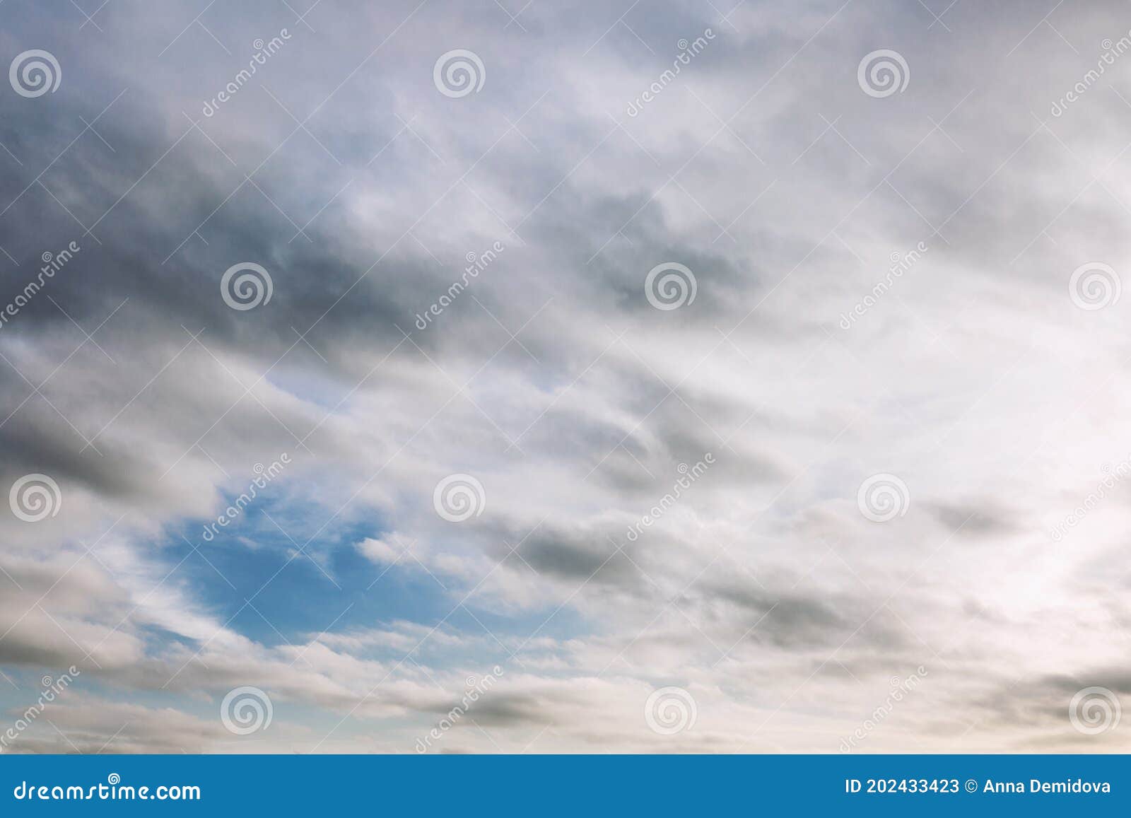 Gray Cloudy Sky with Blue Skylight. Background Stock Image - Image of ...