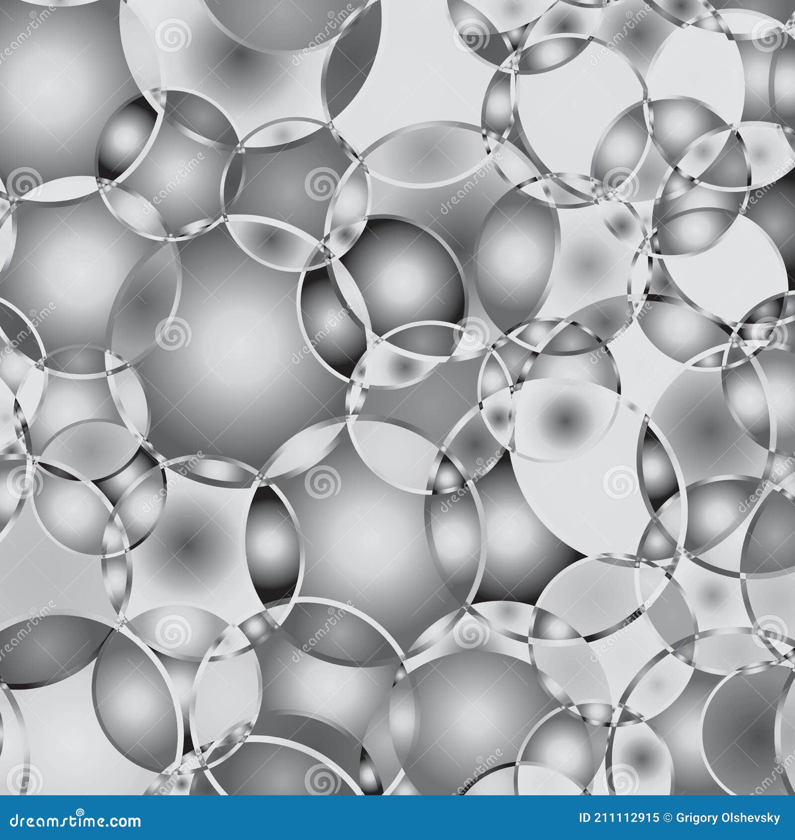 Gray Color Abstract Seamless Background. Spheres with a Gradient Stock ...