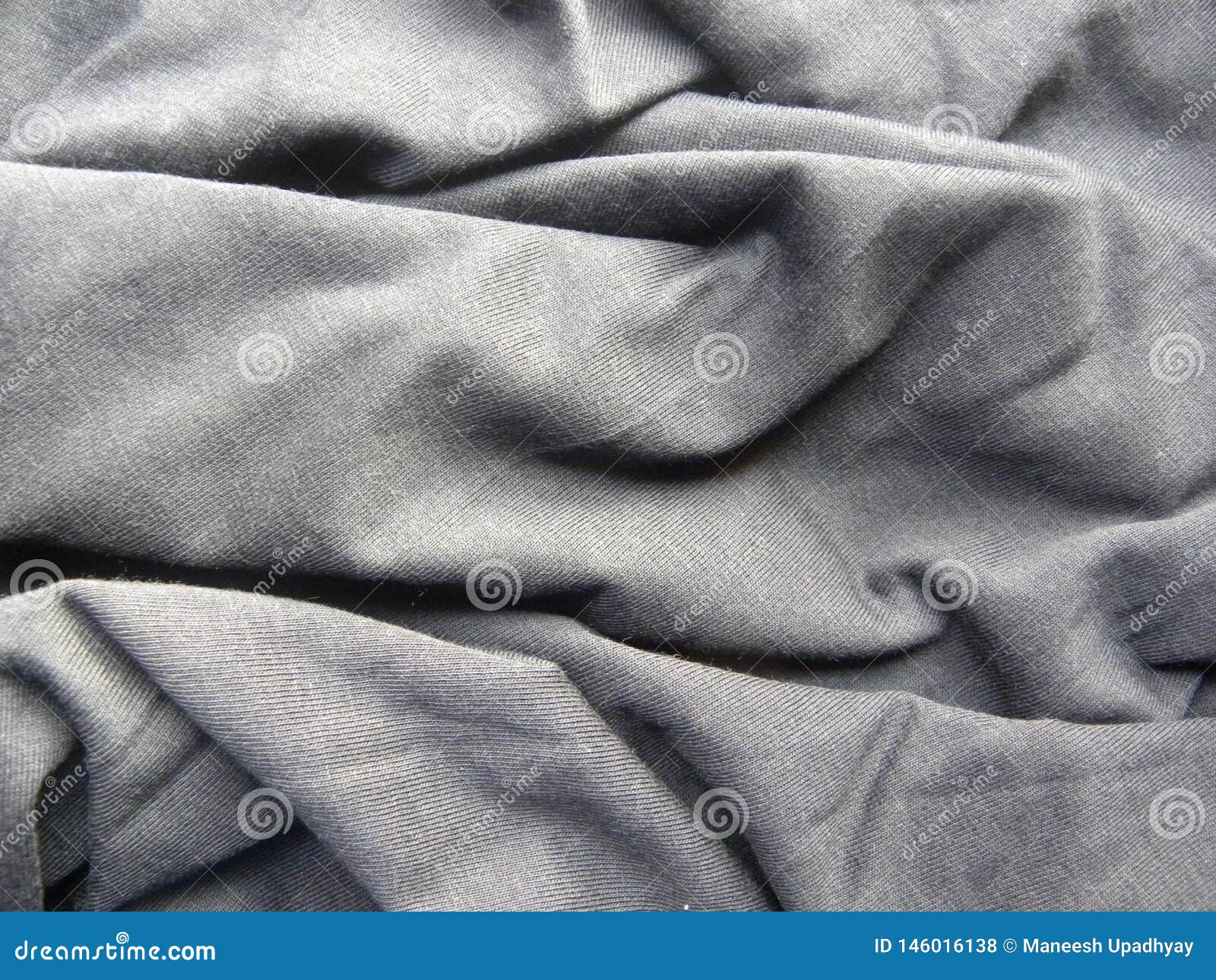 Gray Color Cotton Fabric with Wrinkles Stock Photo - Image of crumpled ...