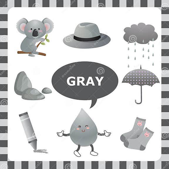 Gray color stock vector. Illustration of material, kindergarten - 55286848