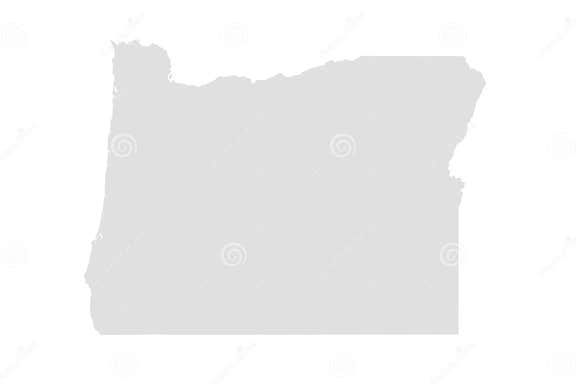 Gray Color Oregon Map, Blank Map, Empty Map of Oregon Stock ...