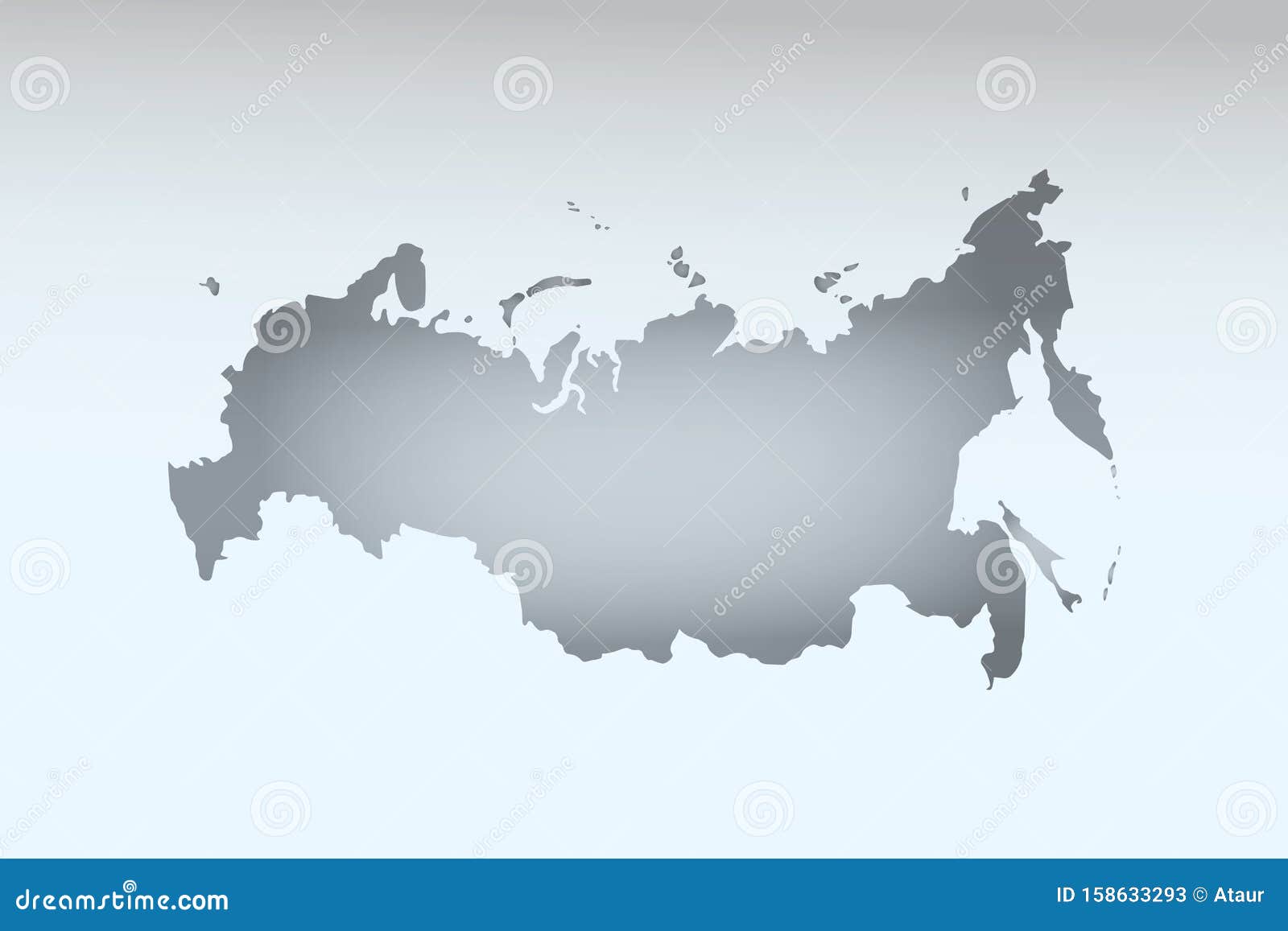 Gray Color Russia Map with Dark and Light Effect Vector on Light ...