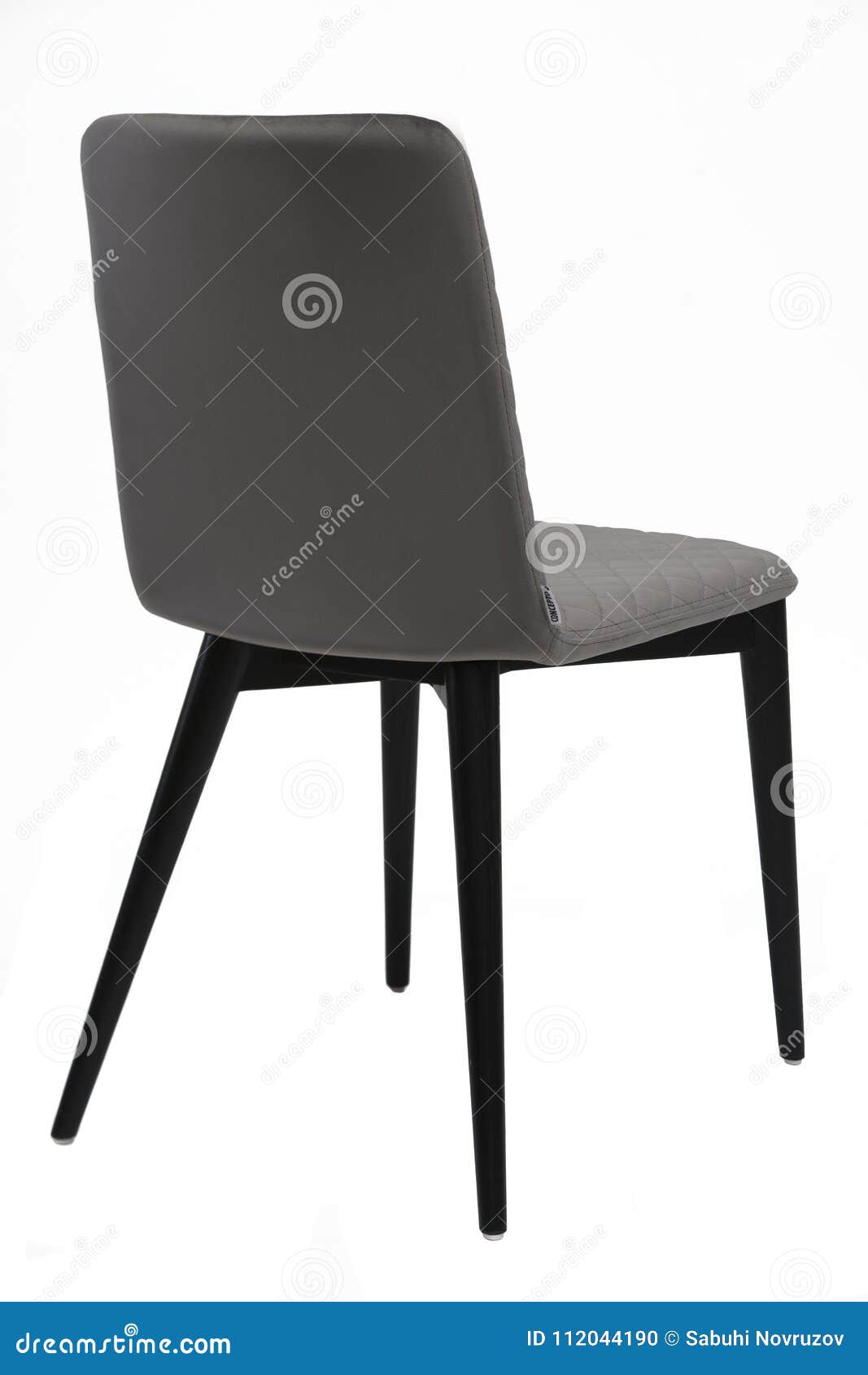 Gray Color Stool. Modern Designer Stool on White Background. Textile ...