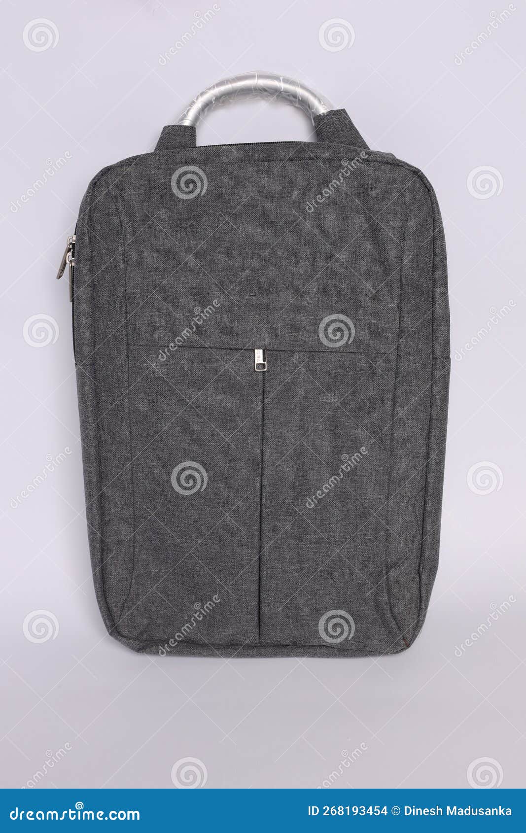 Gray Color Travelling Bag Front View Stock Photo - Image of fabric ...