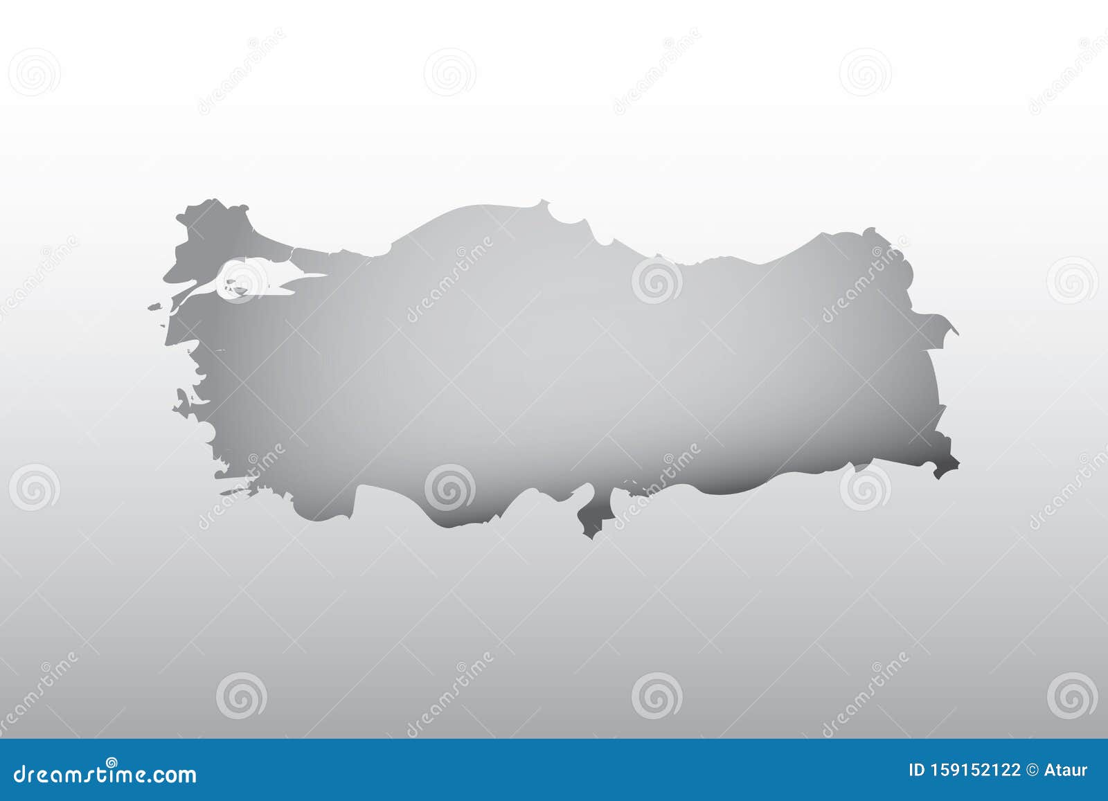 Gray Map Of Turkey On White Background Vector Illustration ...