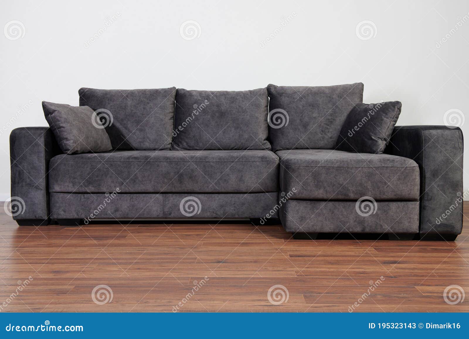 Gray comfortable couch stock image. Image of background - 195323143