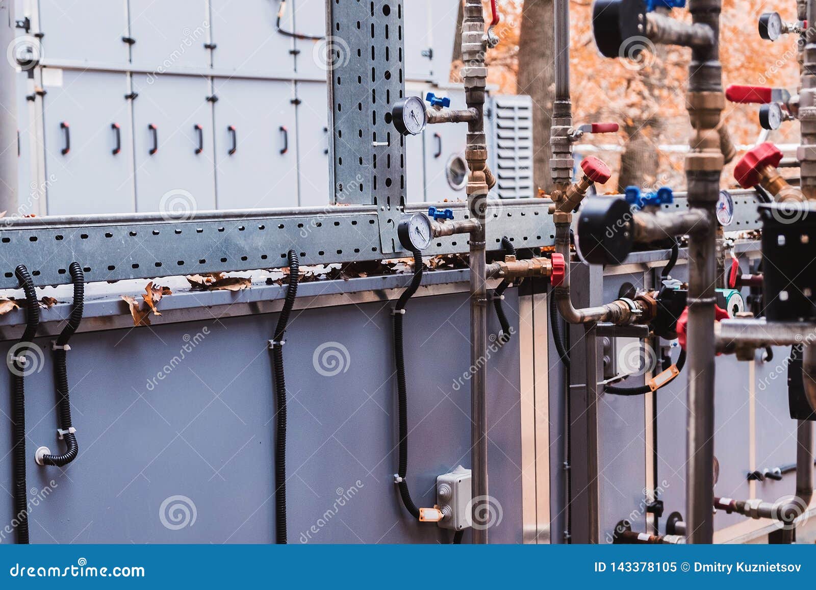 Gray Commercial Central Air Handling Unit with Cooling Coil Stock Image ...