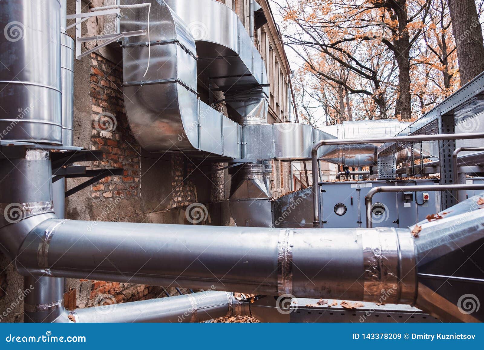Gray Commercial Central Air Handling Unit with Cooling Coil Stock Image ...