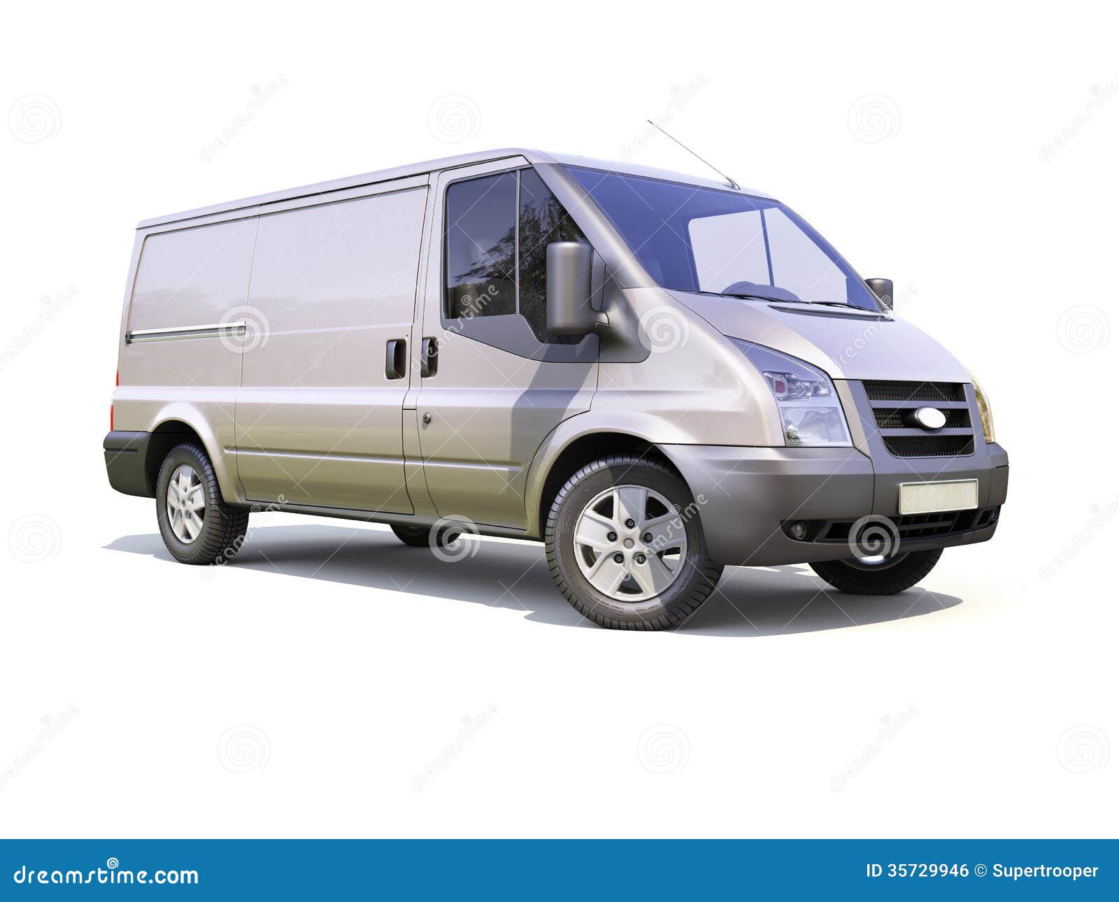 Gray Commercial Van For Transporting Small Loads In The City On A White ...