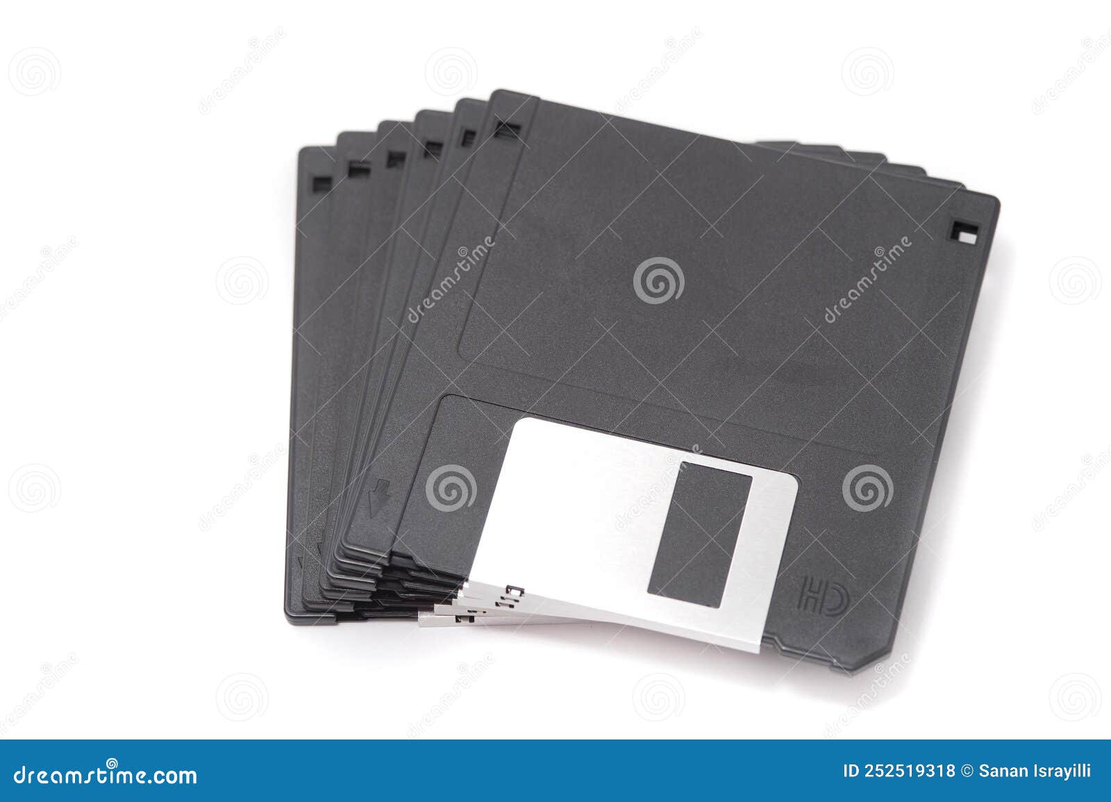 Gray Computer Diskettes on White Background Stock Photo - Image of ...