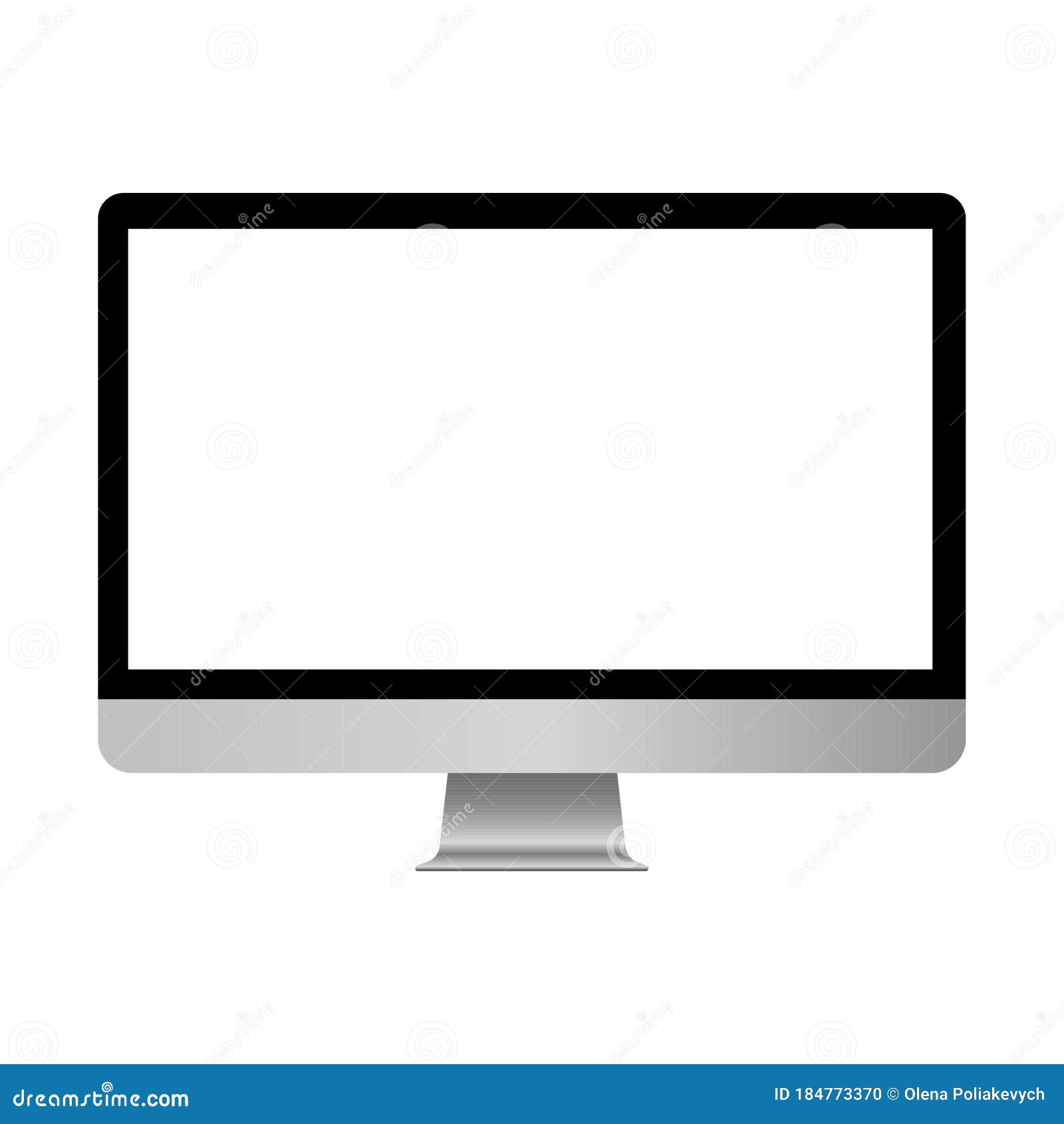 Gray Computer Monitor with Black Border Stock Illustration ...