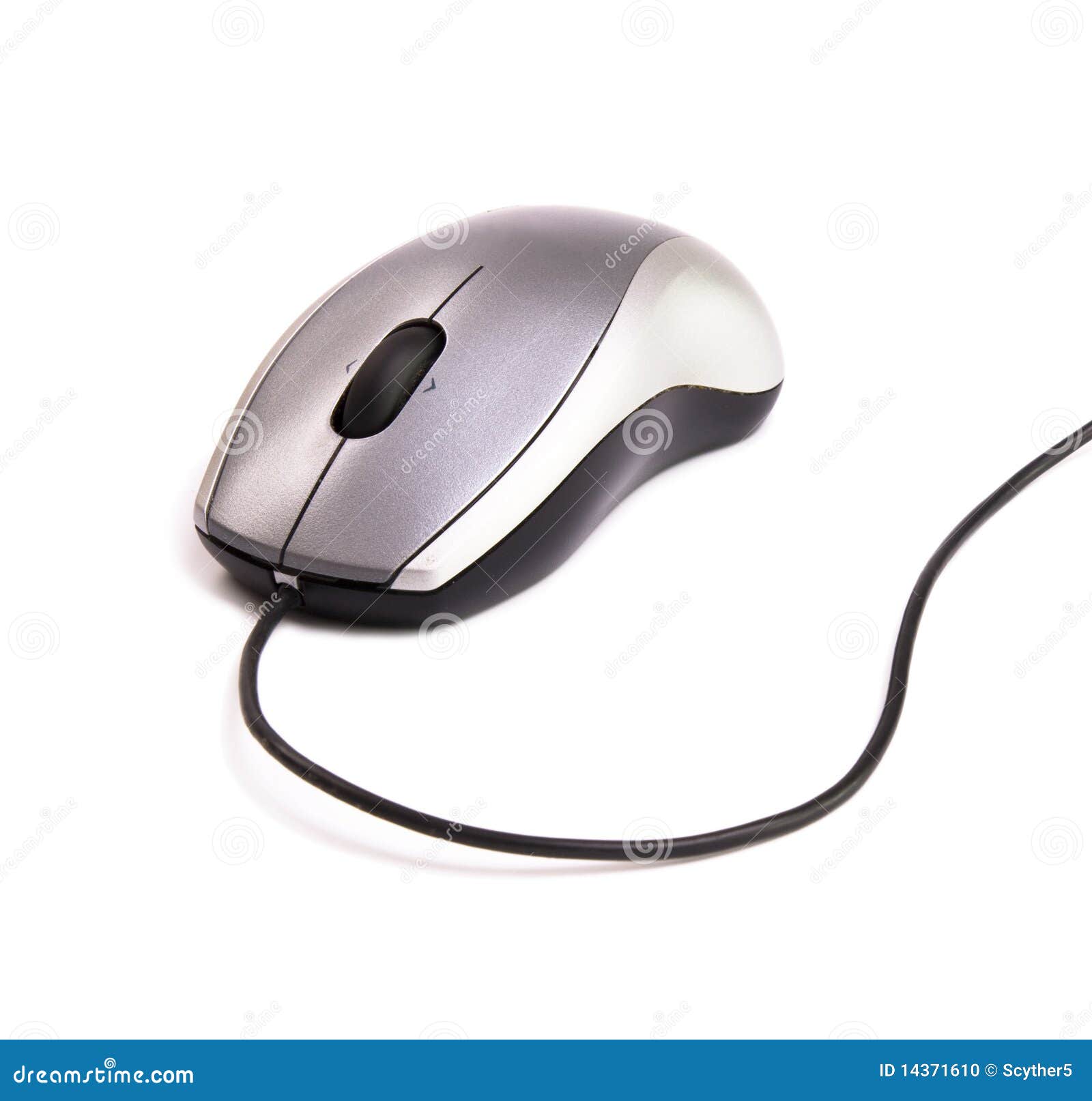 Gray Computer Mouse with Cable Stock Photo - Image of background, gray ...
