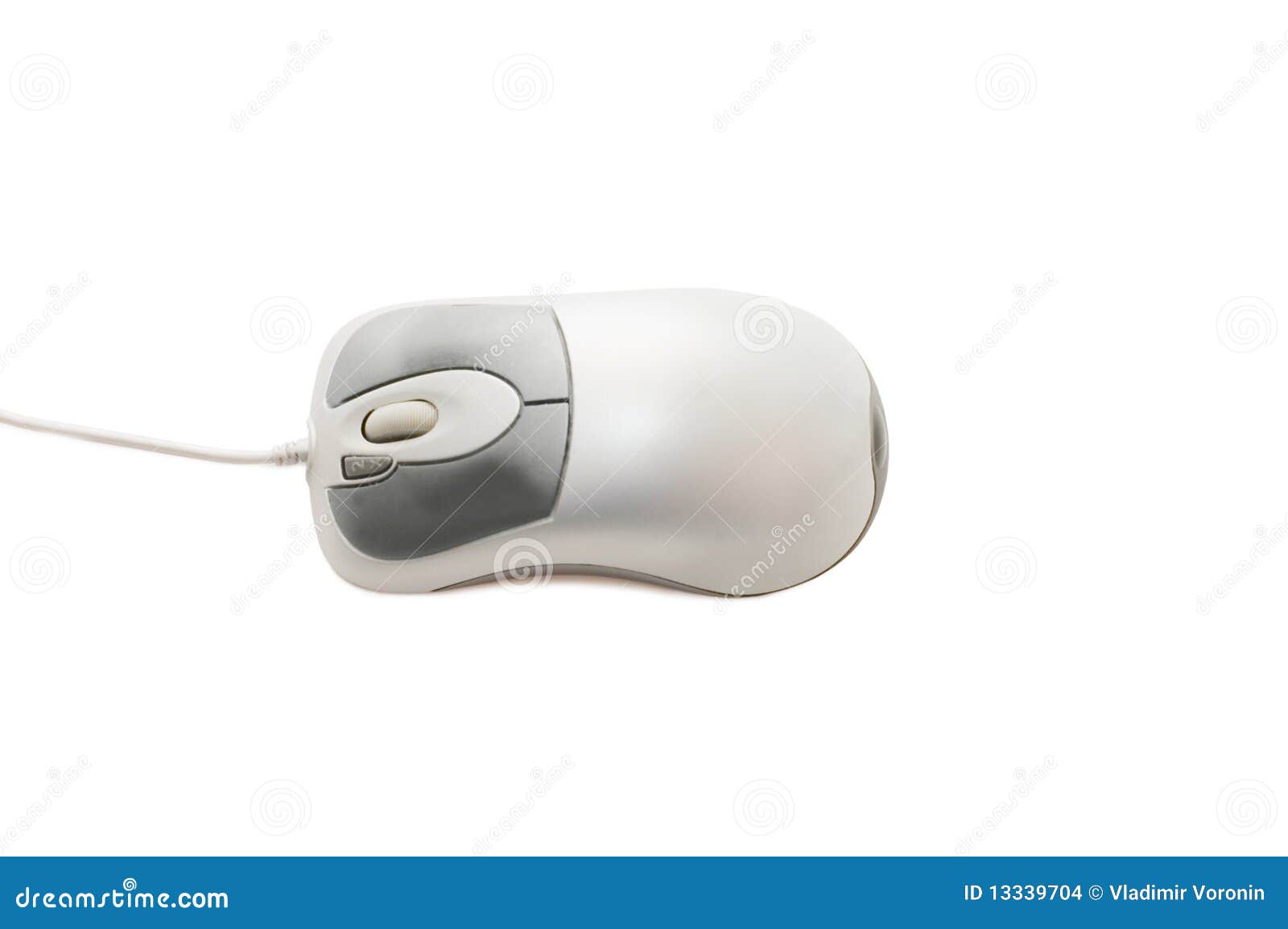 Gray Computer Mouse with Cable Isolated Over White Stock Photo - Image ...