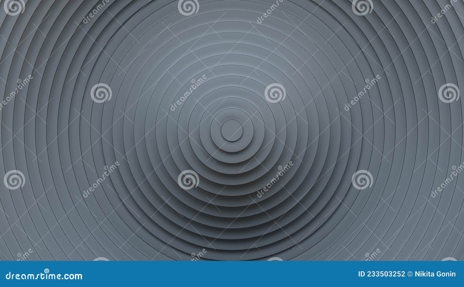 Gray Concentric Rings with Ripple Effect 3D Render Stock Illustration ...