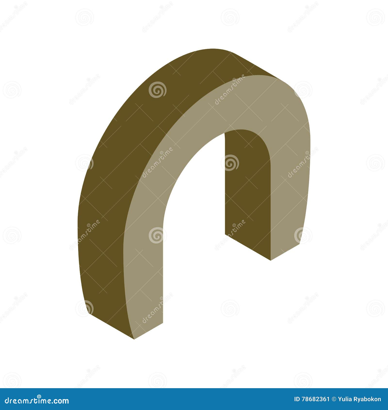 Gray Concrete Arch Icon, Isometric 3d Style Stock Vector - Illustration ...