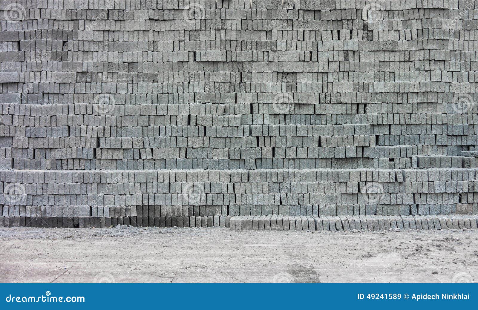 Gray Concrete Blocks on Ground Stock Image - Image of strong, stack ...