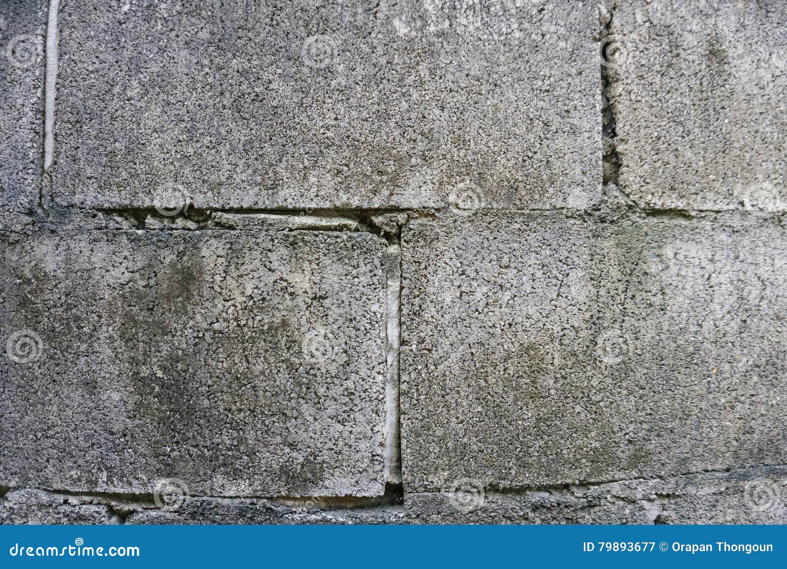 Gray Concrete Brick Wall, Partial Wet Block Background Stock Image ...