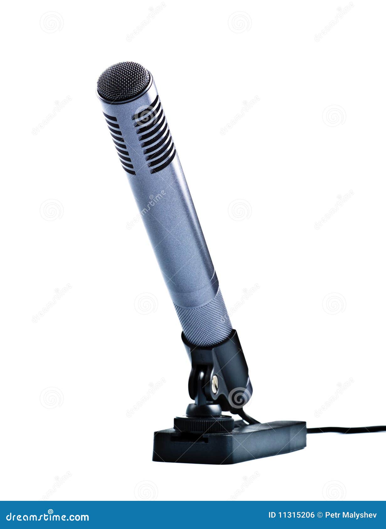 Gray Condenser Microphone on Stand Stock Photo - Image of equipment ...