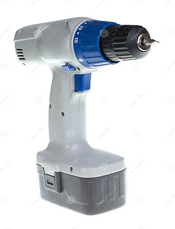 Gray cordless drill stock image. Image of rotate, studio - 7655555