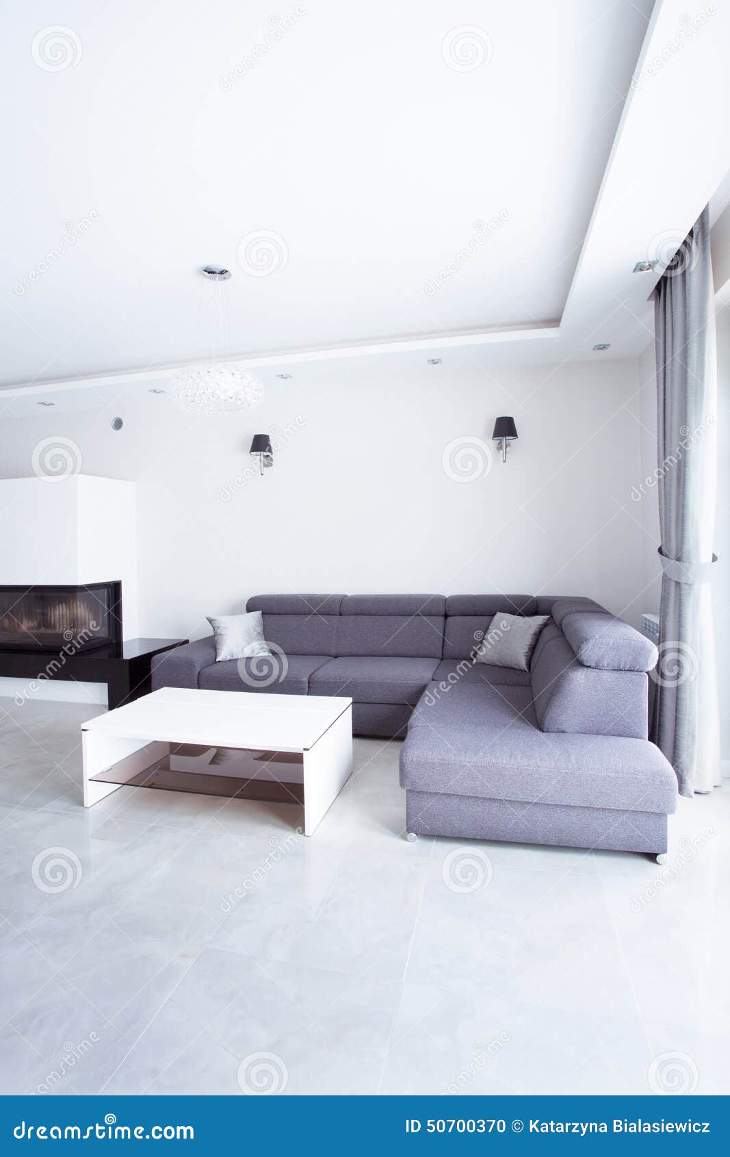 Gray corner sofa stock photo. Image of angular, domestic - 50700370