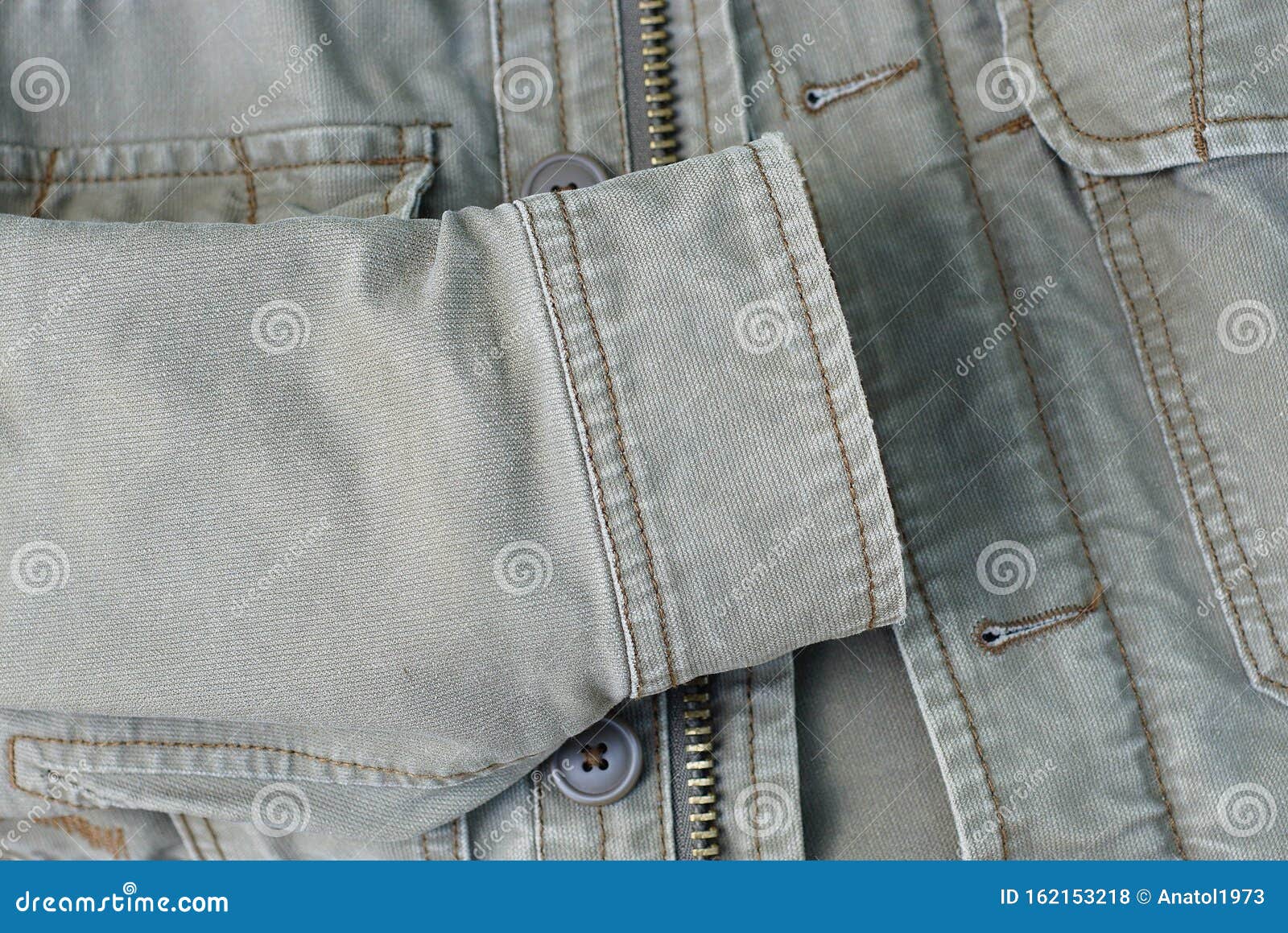 Cotton Jacket Fabric Texture with Sleeve Stock Photo - Image of gray ...