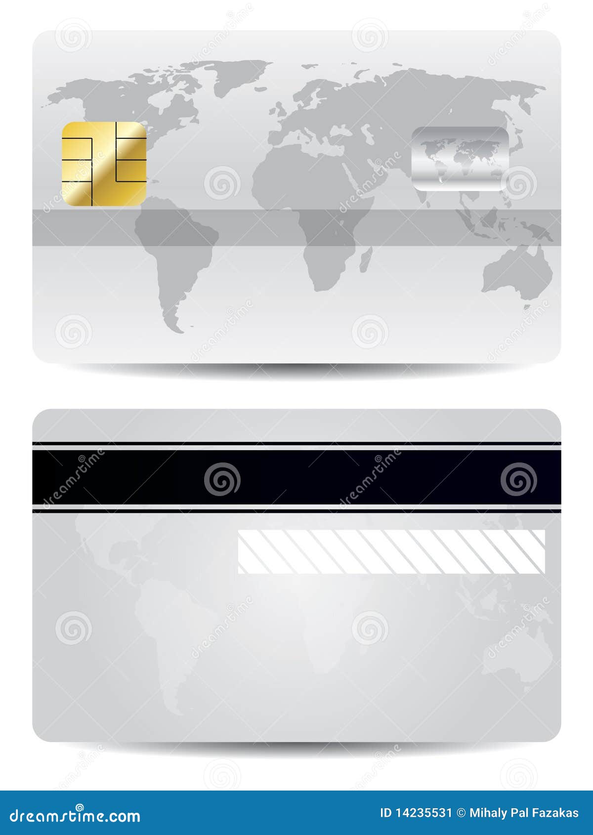 Gray credit card stock vector. Illustration of exchange - 14235531
