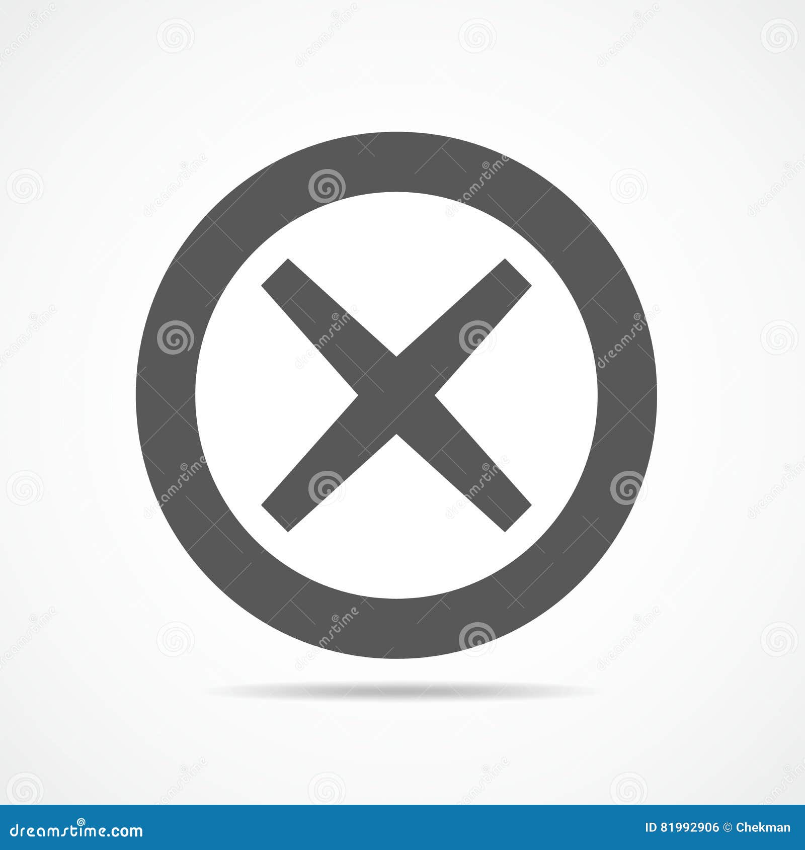 Gray Cross Mark in the Circle. Vector Illustration Stock Illustration ...