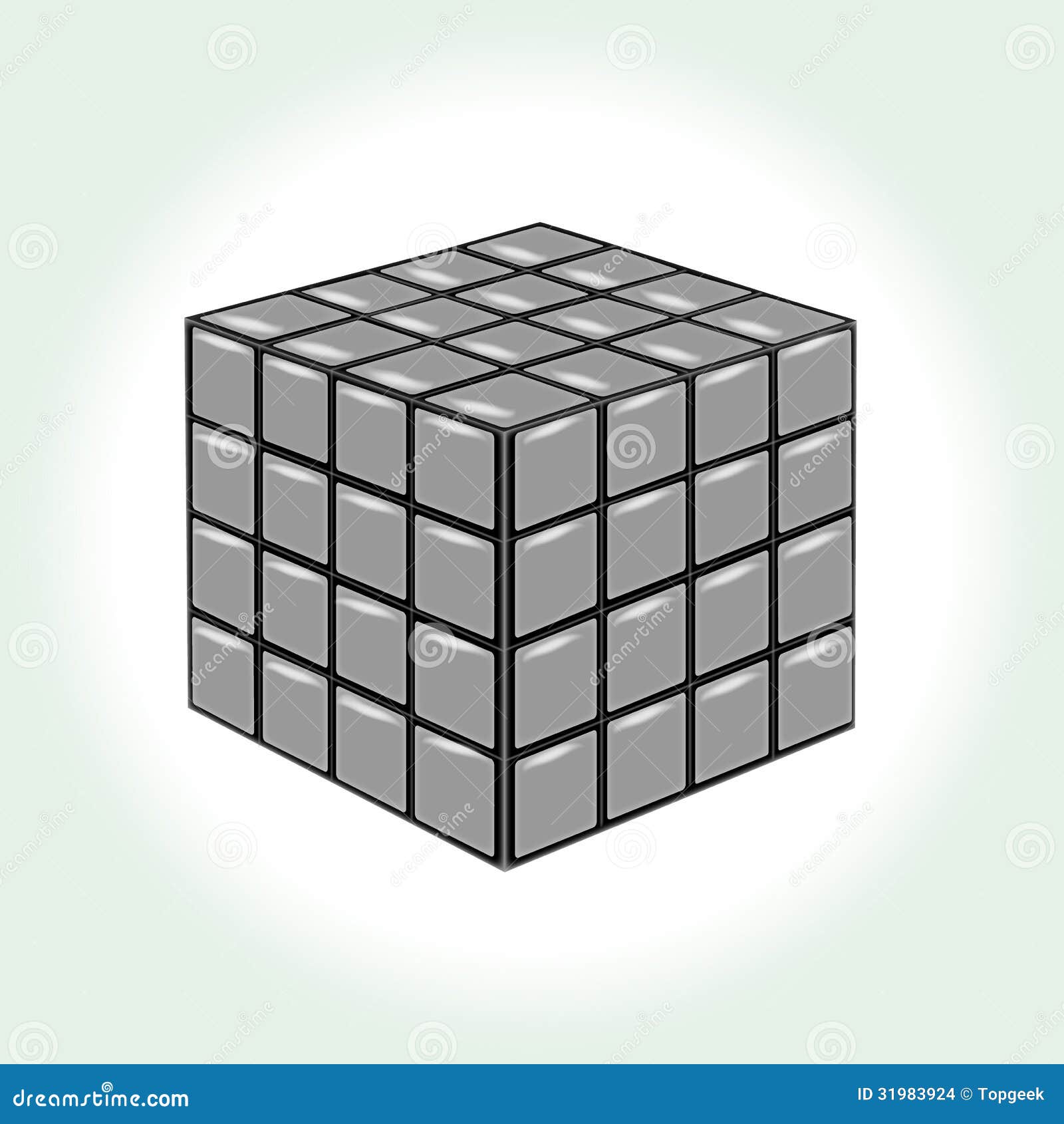 Gray Cube on White Background Editorial Stock Image - Illustration of ...