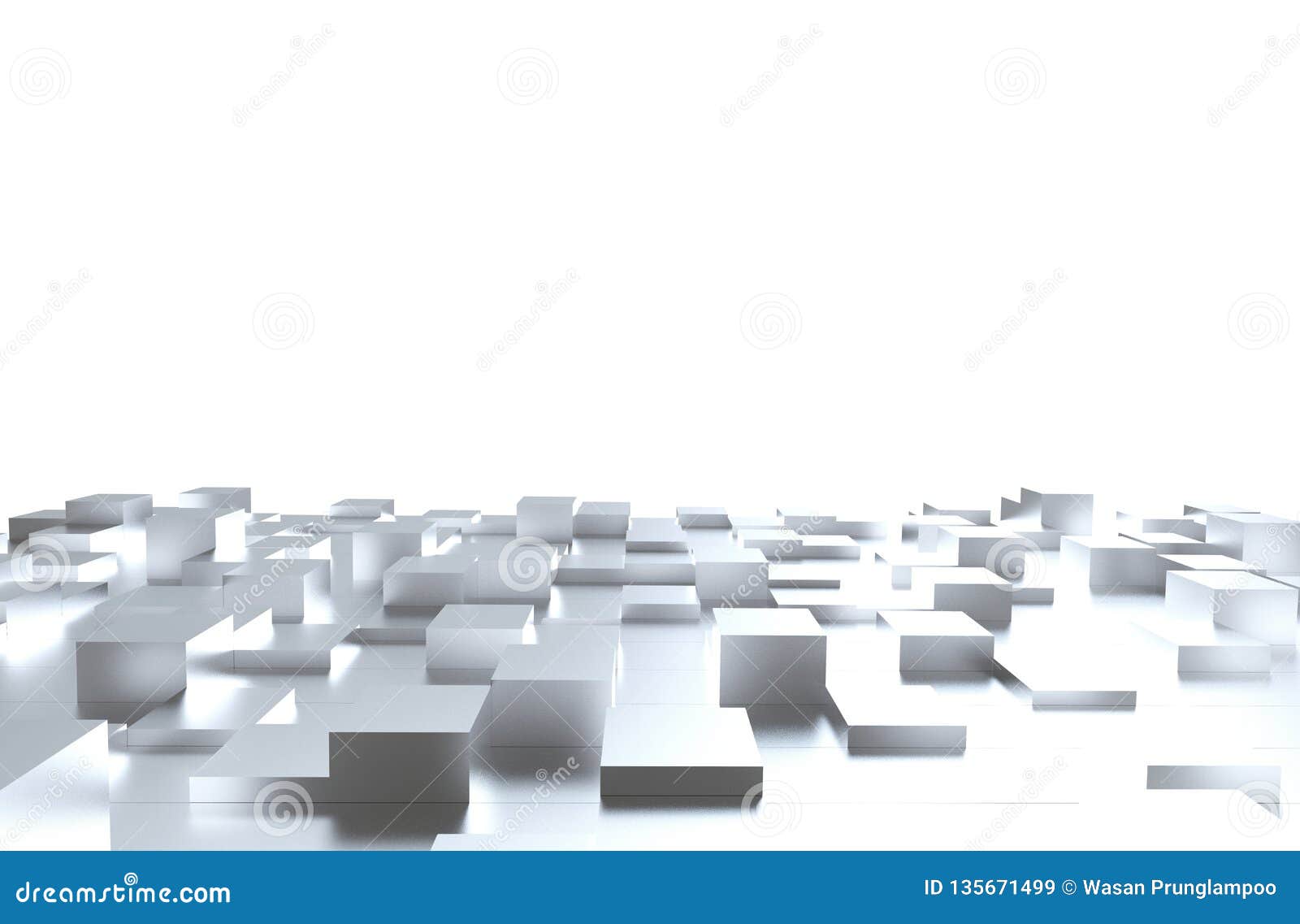 Gray Cubes Abstract Background Pattern. 3d Illustration Stock Image ...