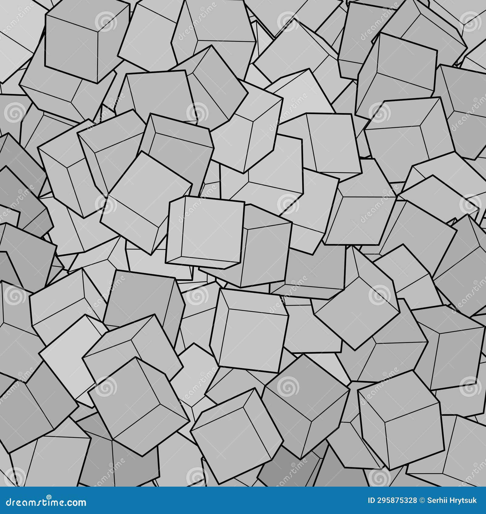 Gray Cubes. Geometric Background. Abstract Template for Presentation ...