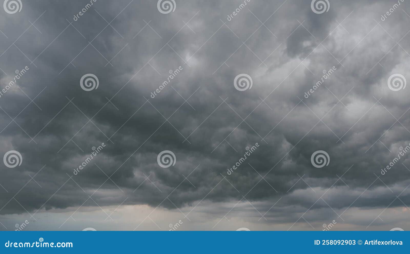 Gray Cumulus Rain Dark Clouds Panoramic View. Massive Dark Rain Storm ...